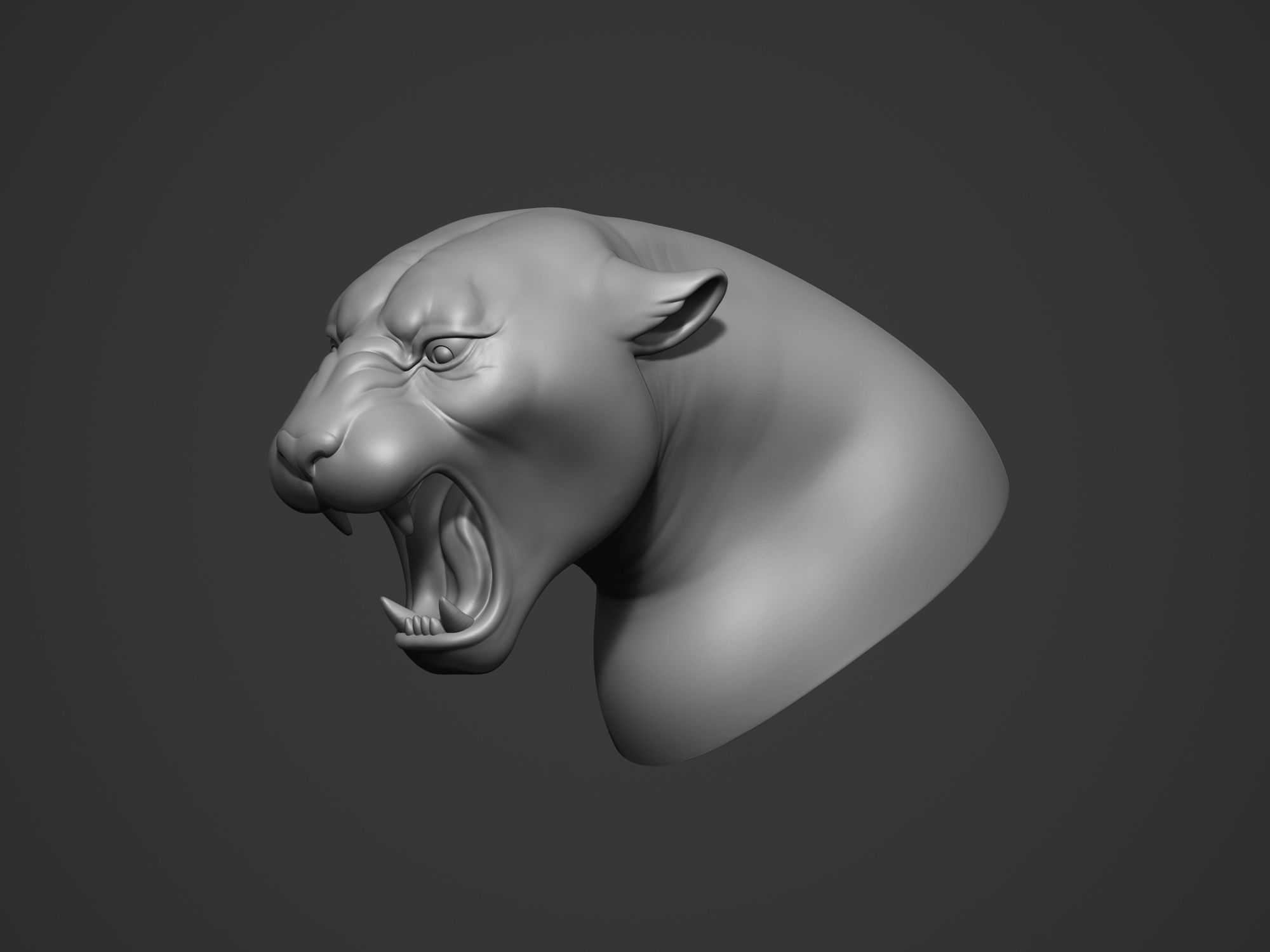 Jaguar Ferocious Expression 3D model 3D printable | CGTrader