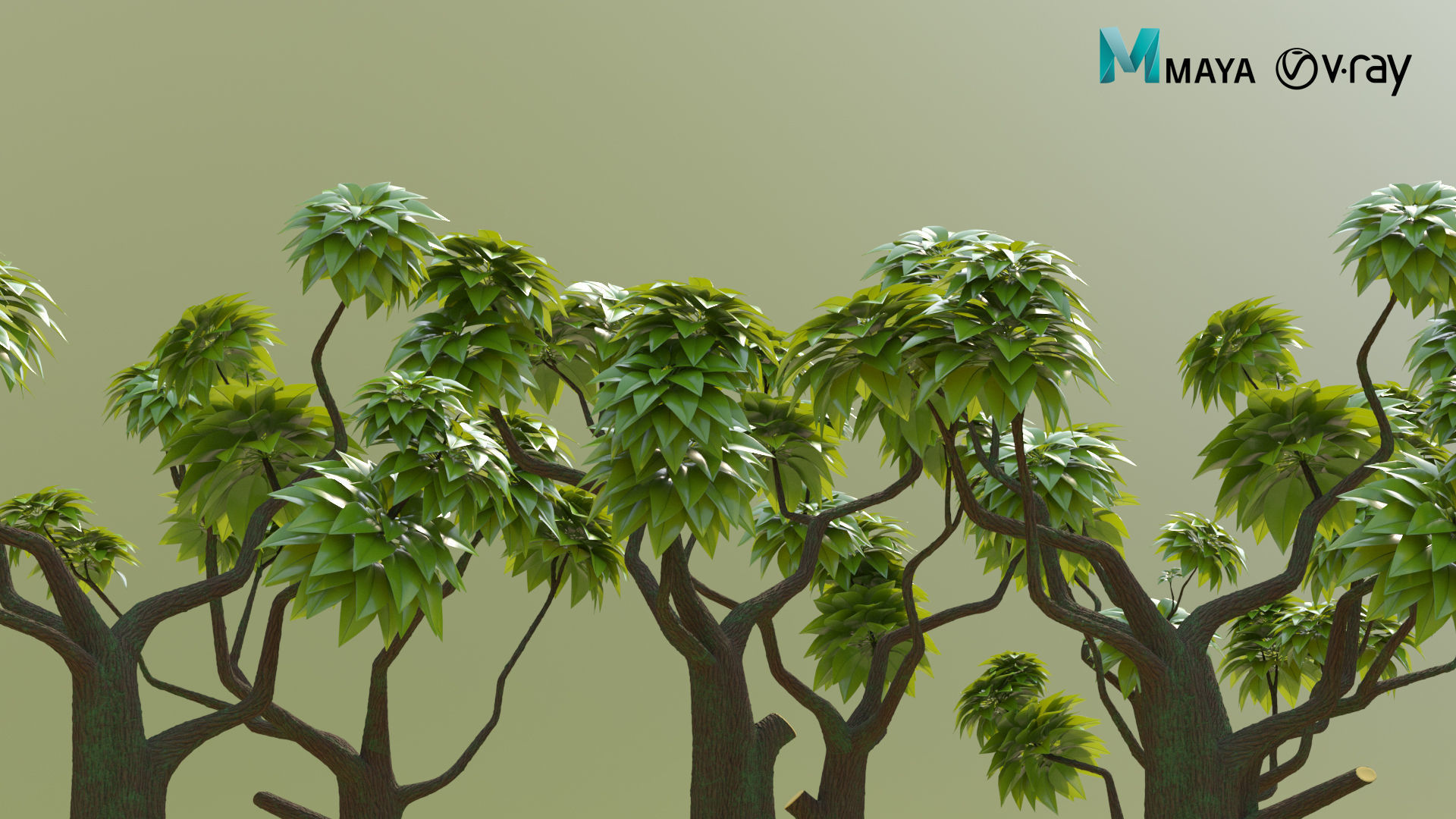 Cartoon jungle tree 3D model | CGTrader