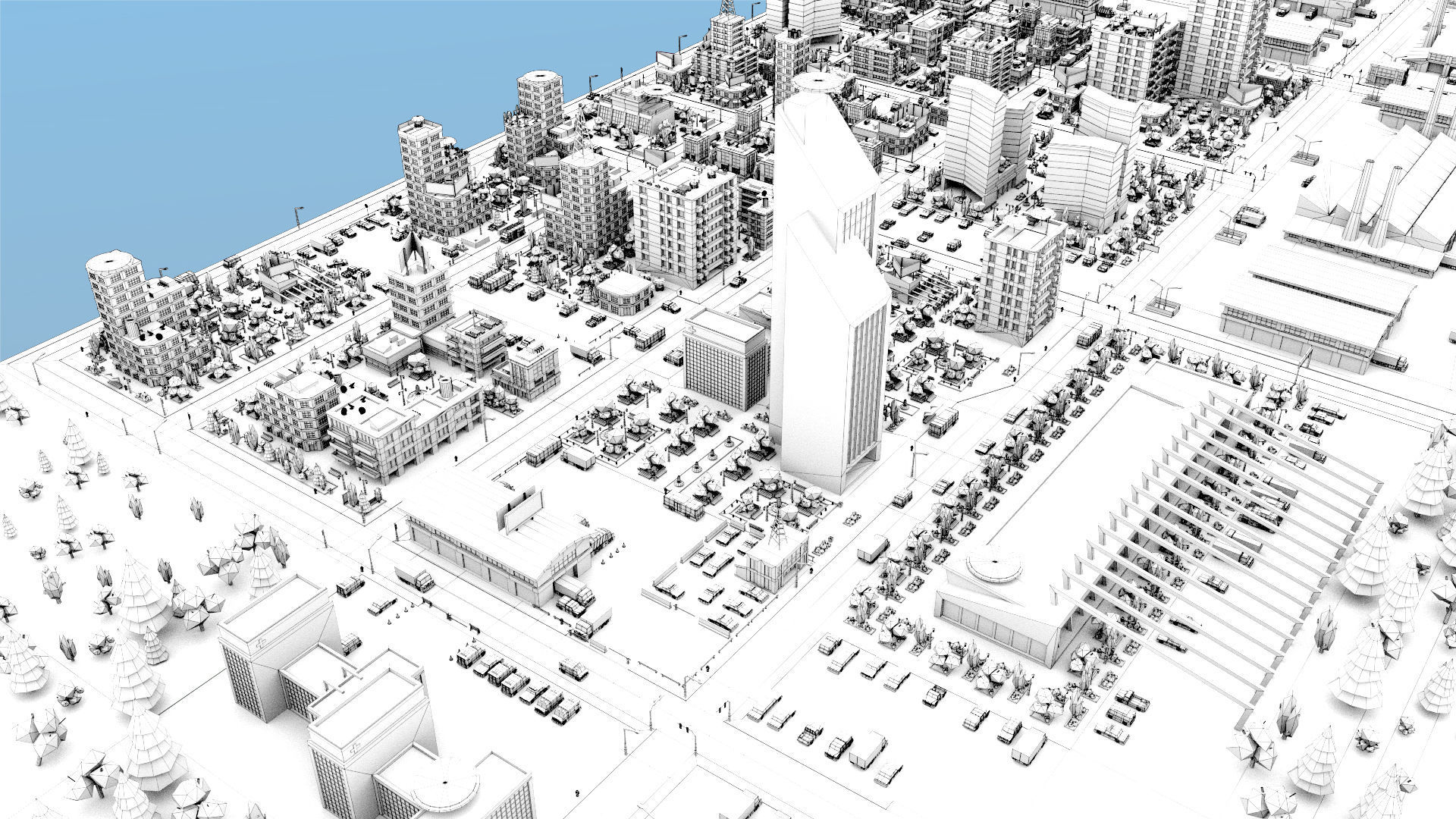 3D model Simple city VR / AR / low-poly | CGTrader