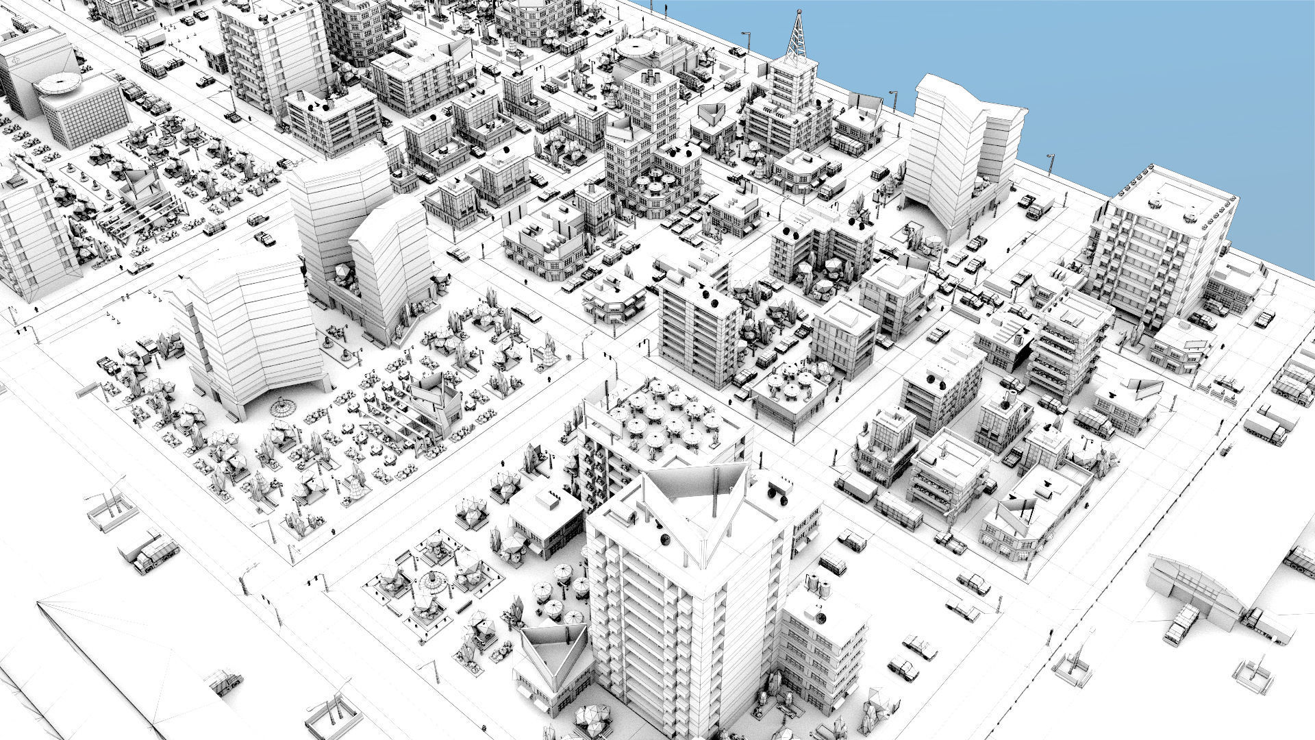 3D model Simple city VR / AR / low-poly | CGTrader