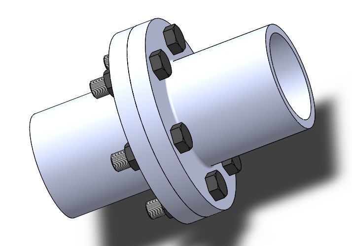 Flange coupling 3D model 3D printable | CGTrader