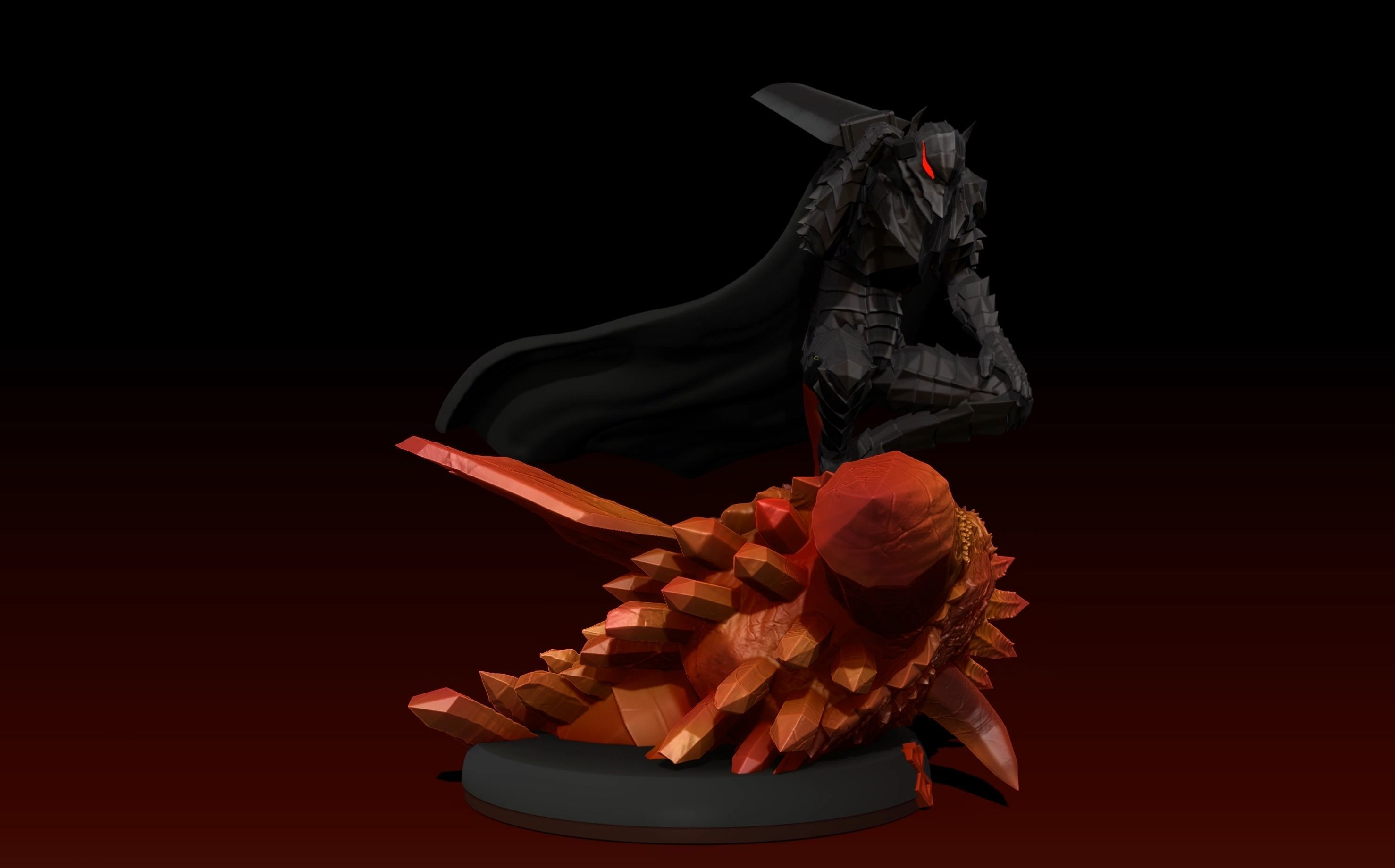 Berserk Guts vs Grunbeld 3d print statue 3D model 3D printable | CGTrader