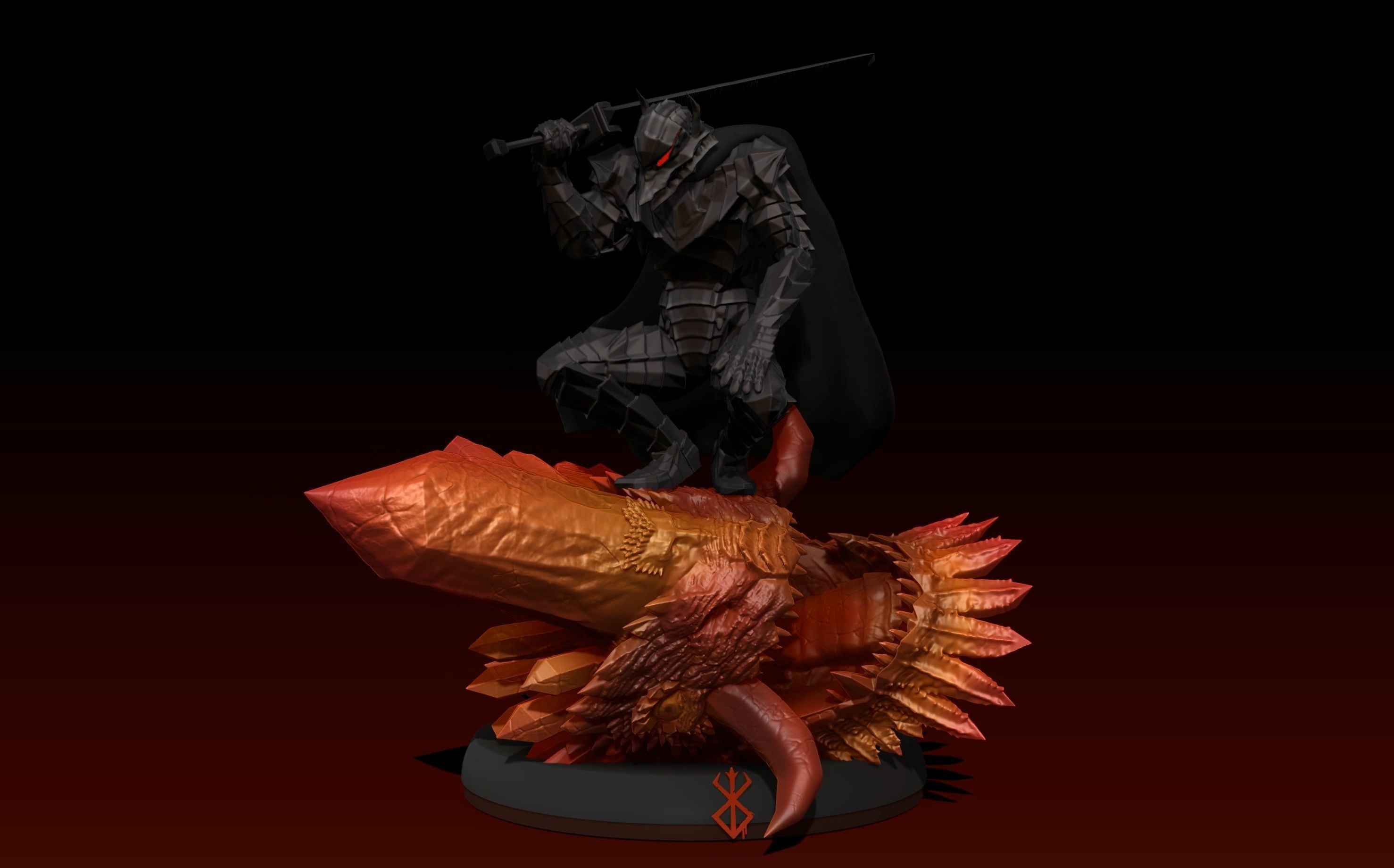 Berserk Guts vs Grunbeld 3d print statue 3D model 3D printable | CGTrader