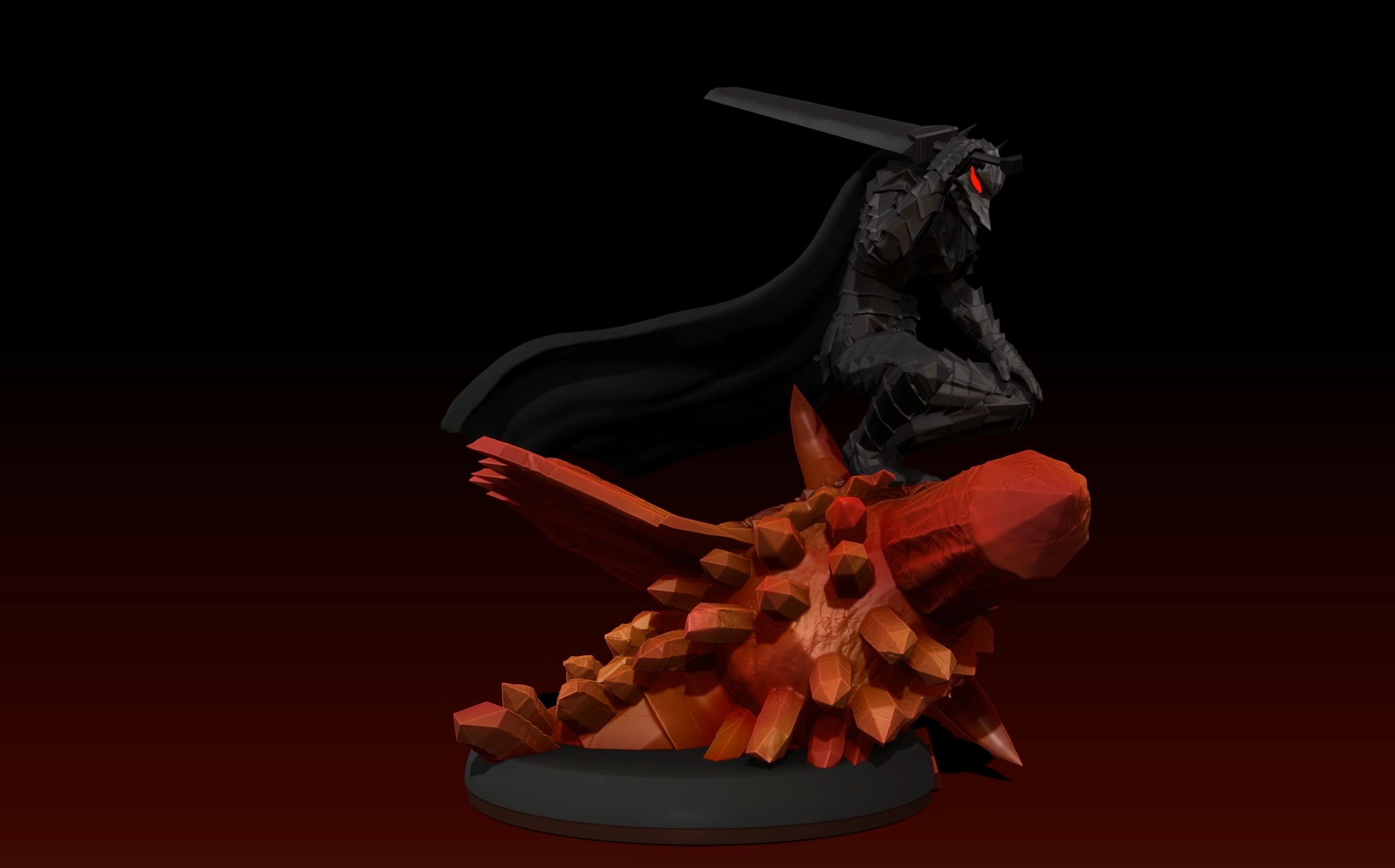 Berserk Guts vs Grunbeld 3d print statue 3D model 3D printable | CGTrader