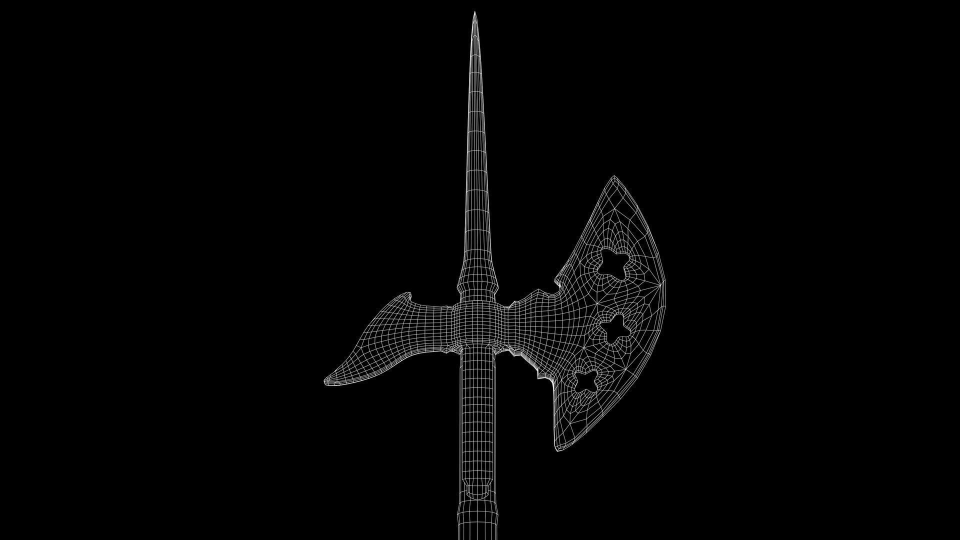 3D model Halberd PBR Low Poly VR / AR / low-poly | CGTrader