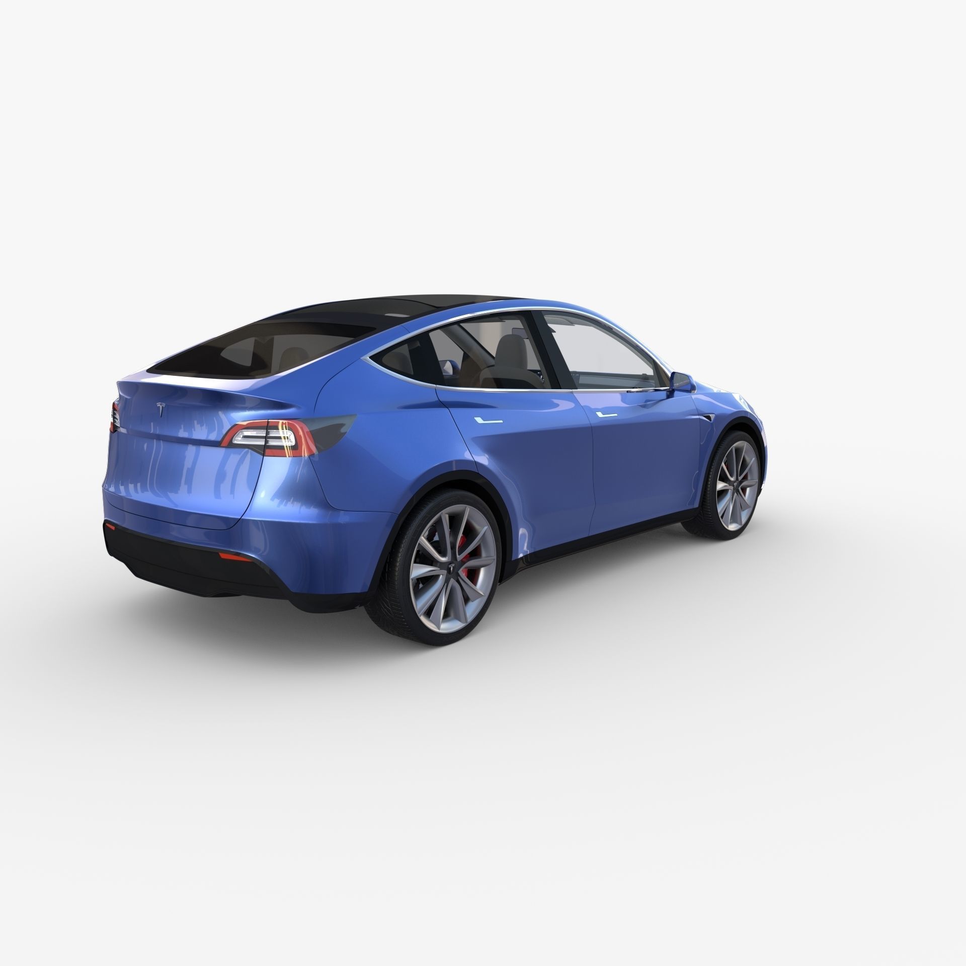 Tesla Model Y Blue with interior 3D model | CGTrader