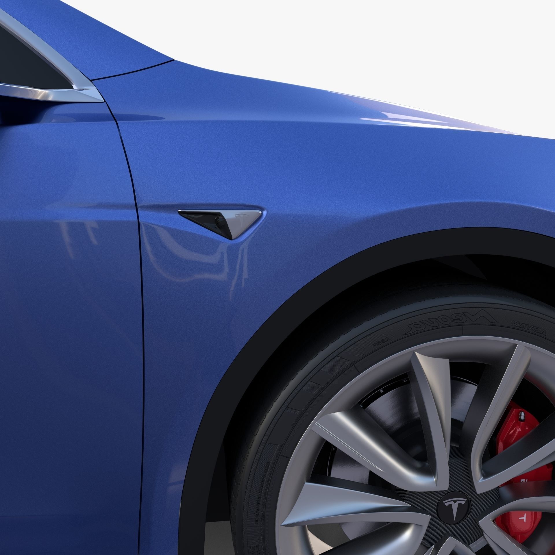Tesla Model Y Blue with interior 3D model | CGTrader