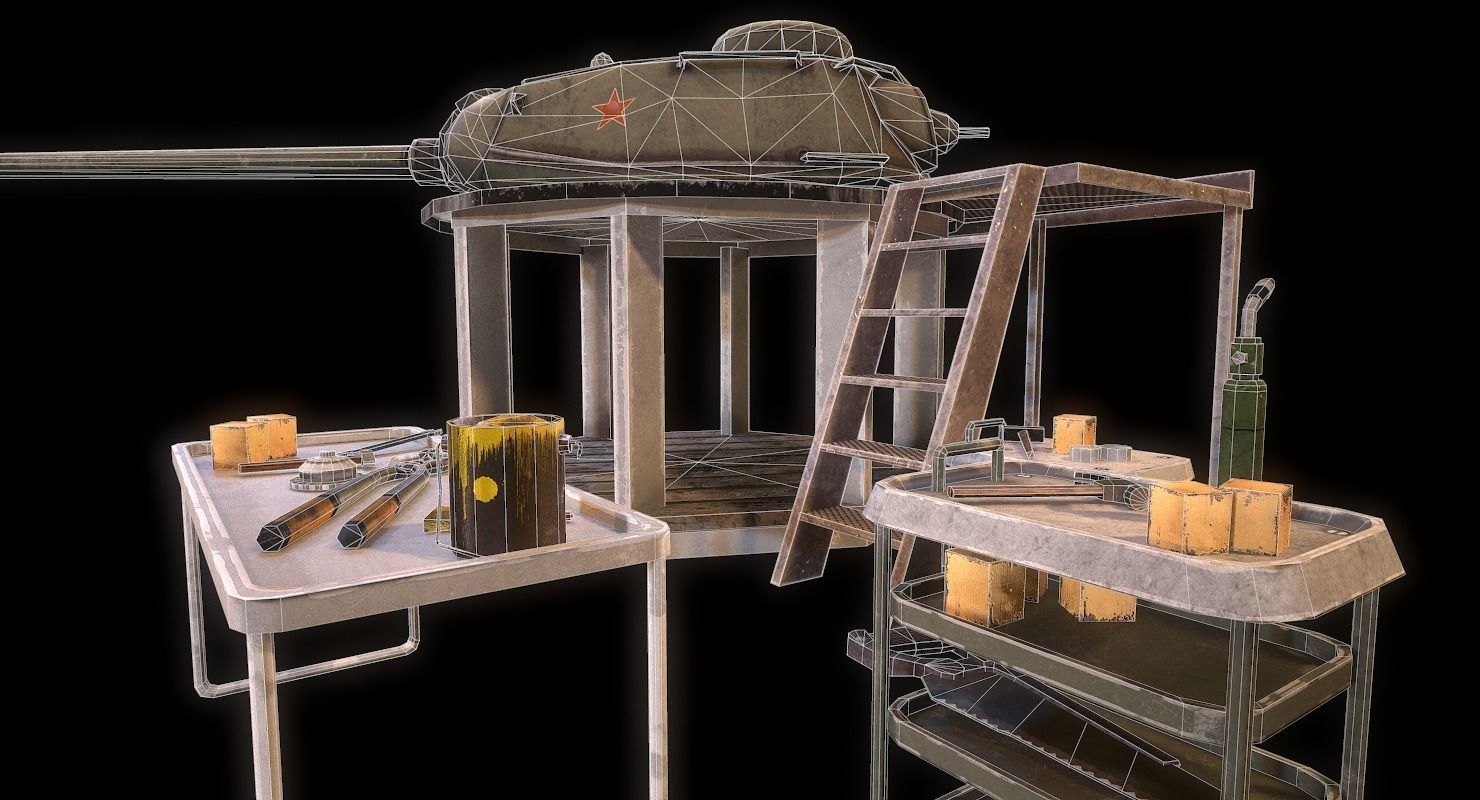 3D model Tank workbench WWII VR / AR / low-poly | CGTrader