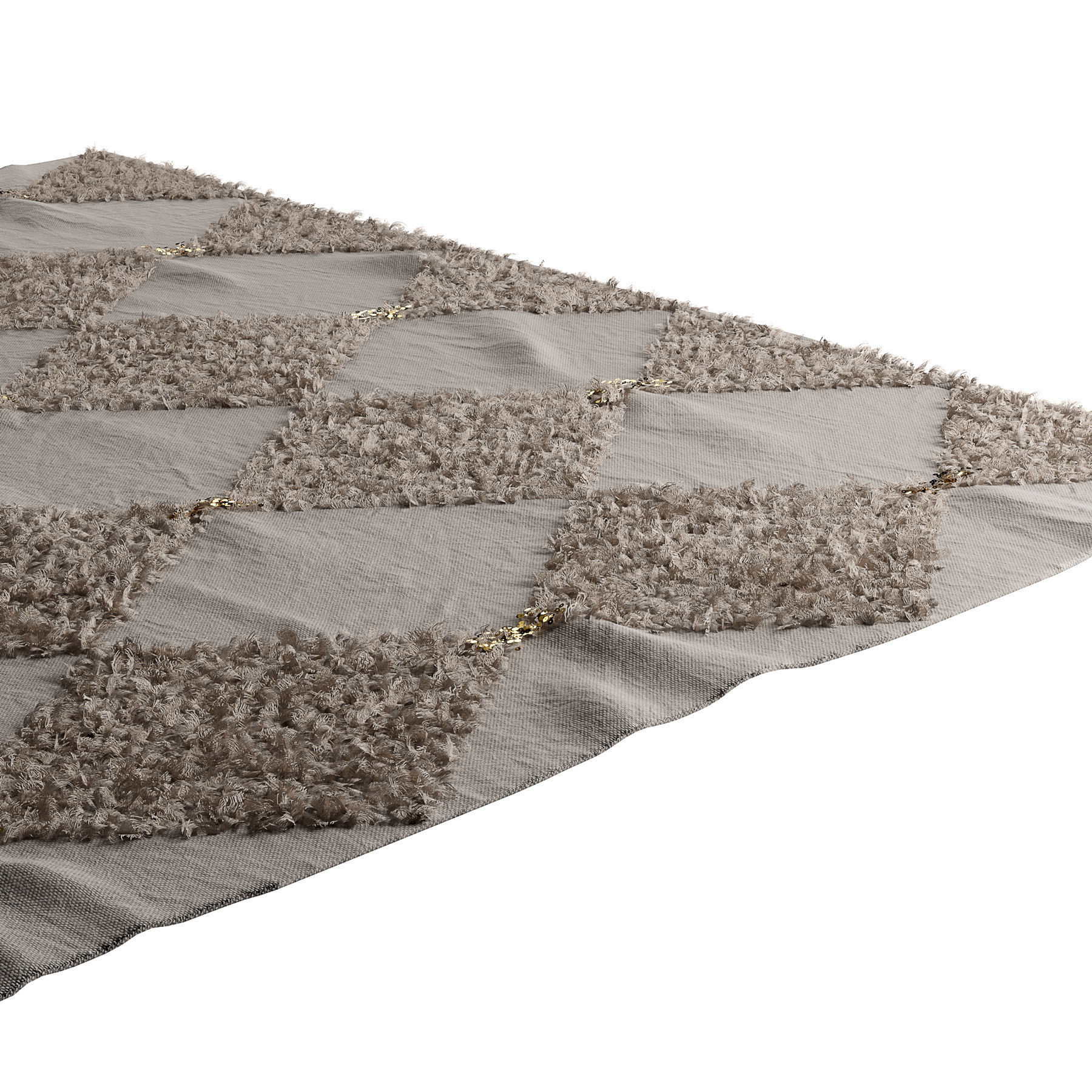 Shag Rug Creme Soft 3D model | CGTrader
