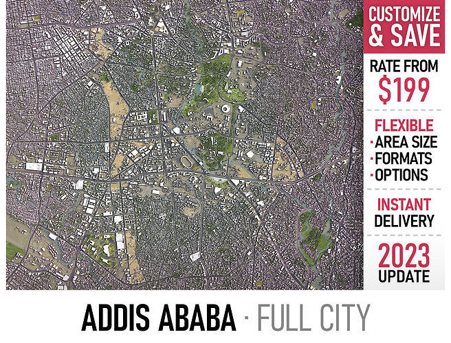 3D model Addis Ababa - 3D City Model VR / AR / low-poly | CGTrader