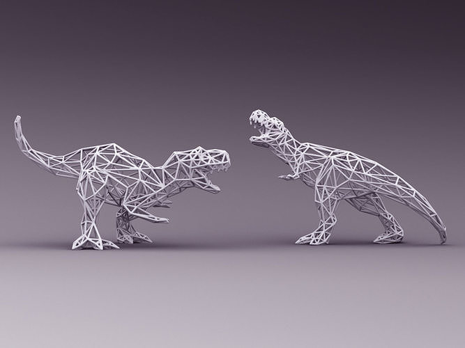 3D PRINTED MODEL T-REX 3D-Line-cuts -pattern 3D model 3D printable ...