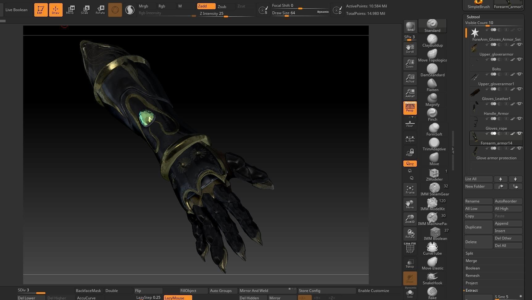 Fore Arm Gloves Armor Set Sculpt 3D model | CGTrader