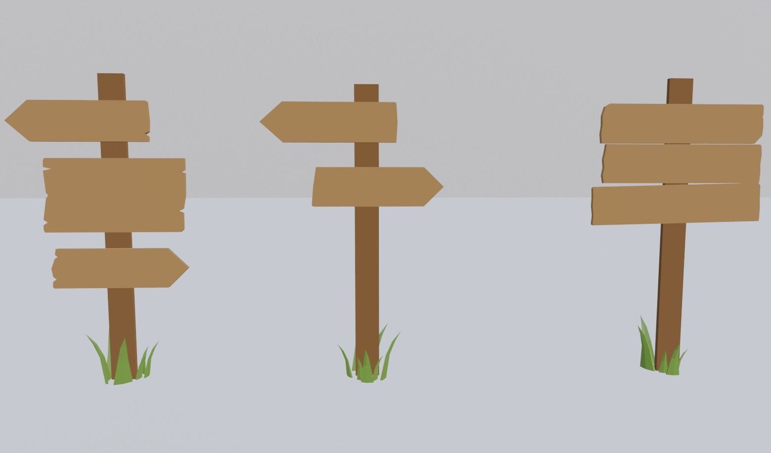 Lowpoly Wood Signs free VR / AR / low-poly 3D model | CGTrader