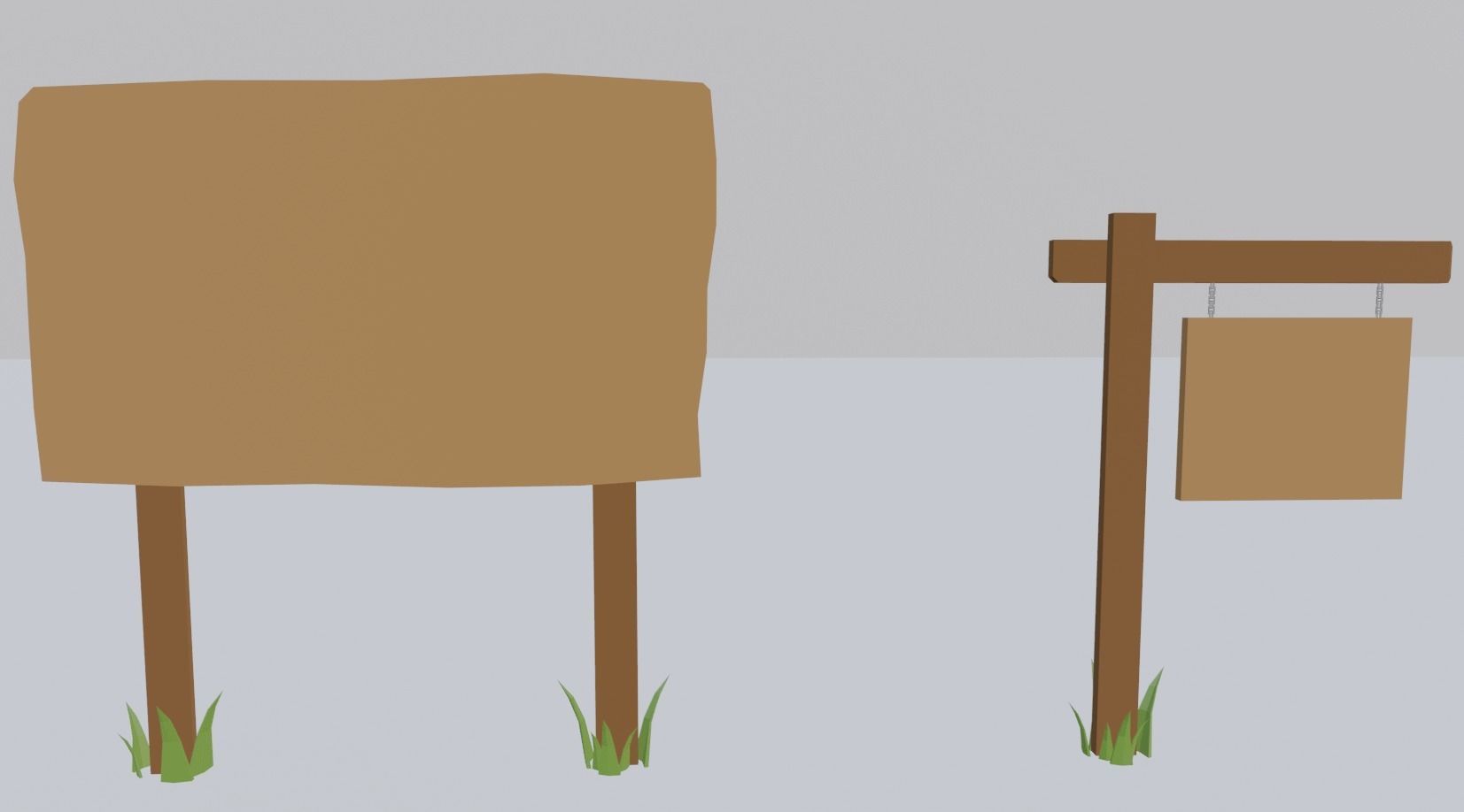 Lowpoly Wood Signs free VR / AR / low-poly 3D model | CGTrader