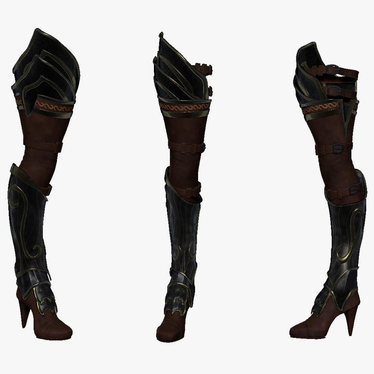 Woman Leg Armor Set Sculpt 3D model | CGTrader