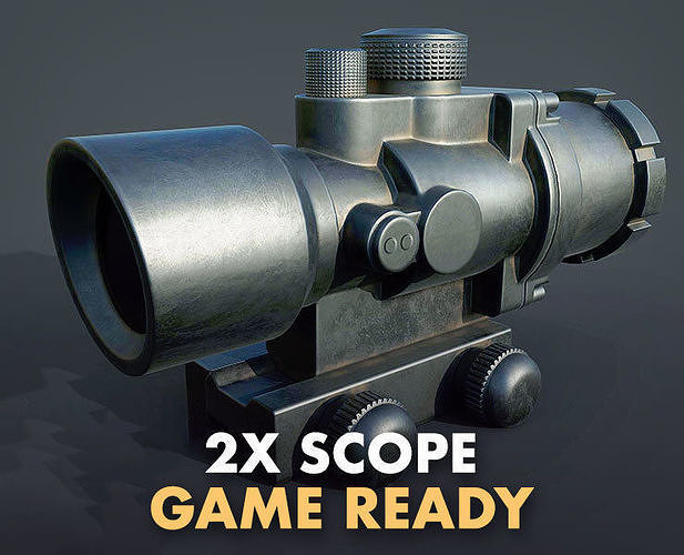 3D model 2x gun scope VR / AR / low-poly | CGTrader