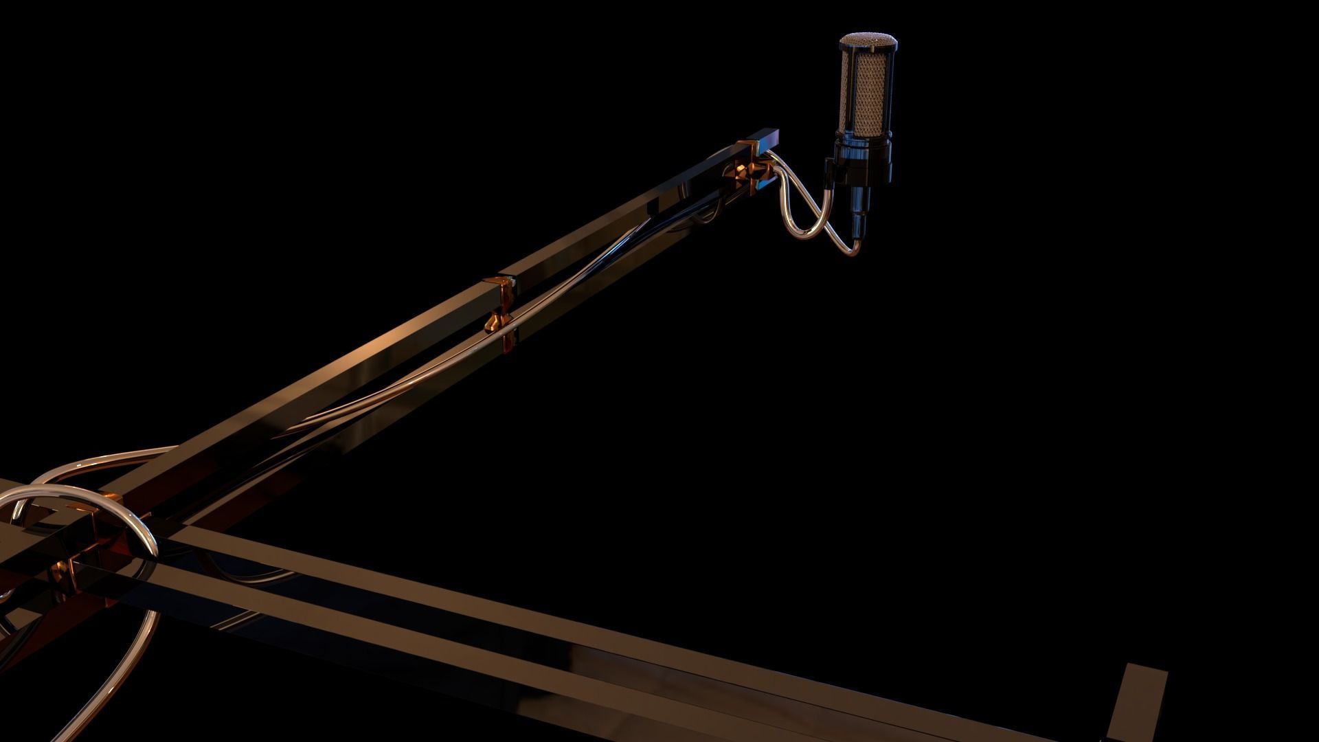 wired microphone with stand 3D model | CGTrader