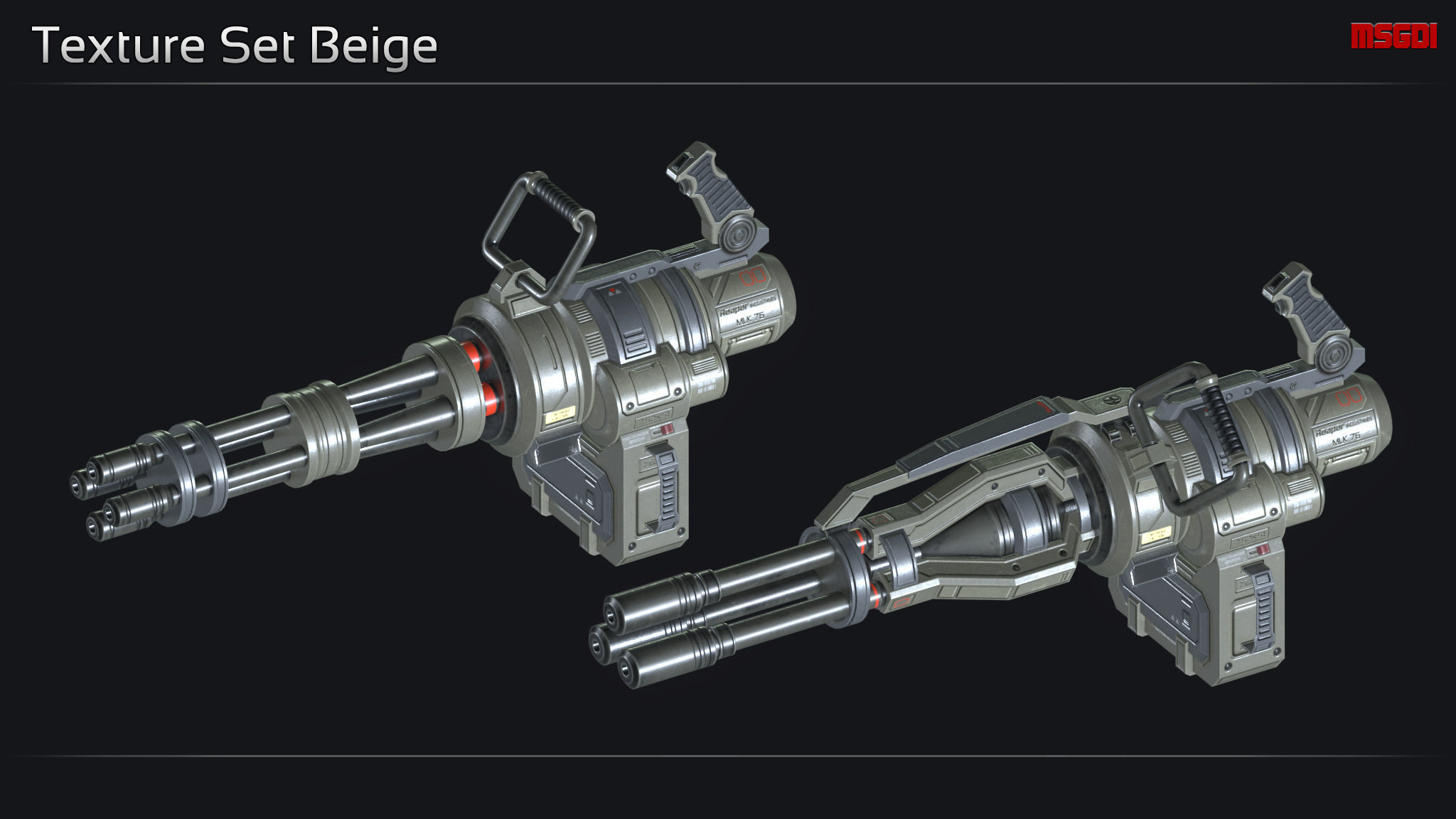 3D model Scifi Minigun MLK 76 VR / AR / low-poly | CGTrader