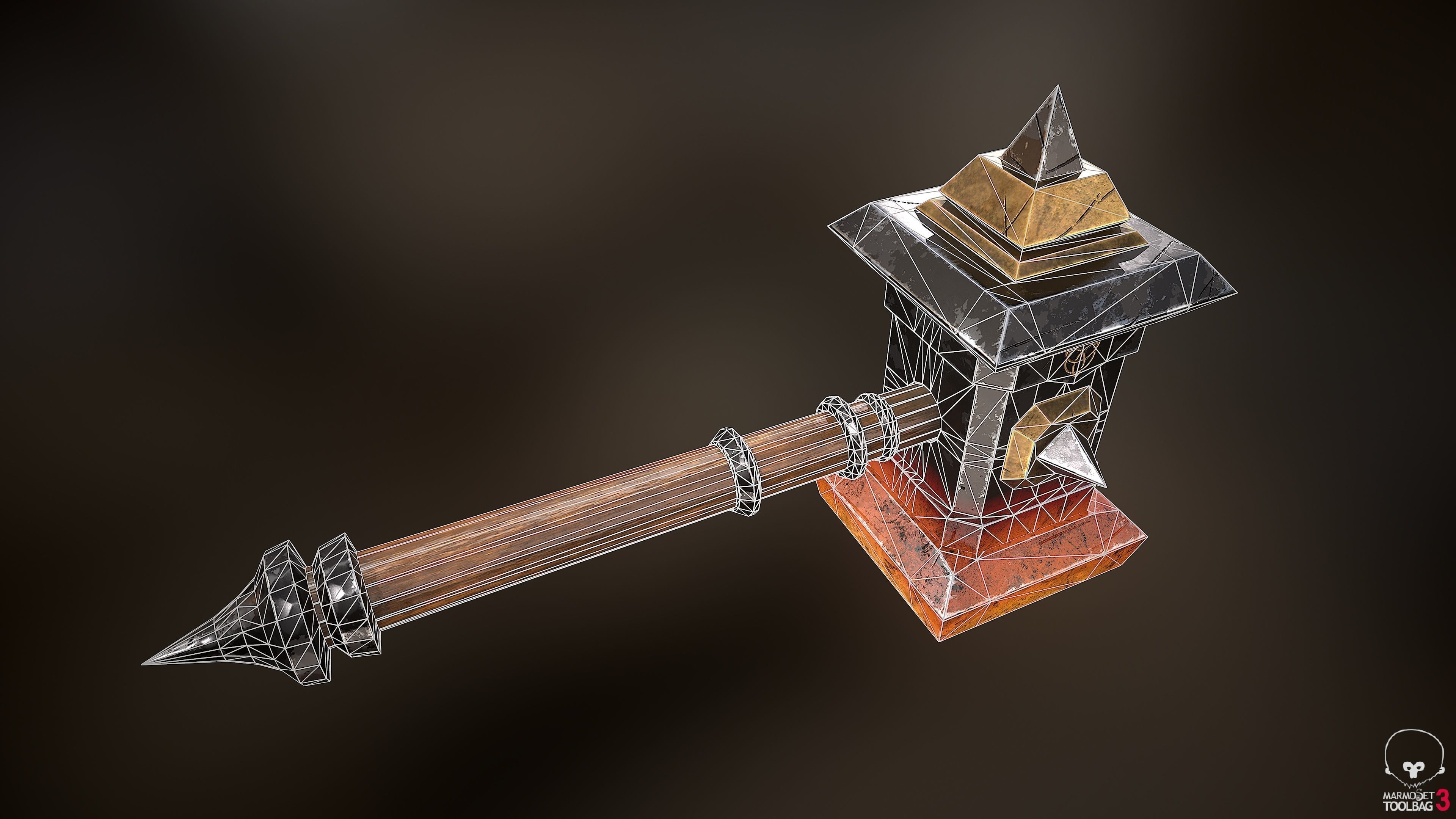 Blazing battle hammer free VR / AR / low-poly 3D model | CGTrader