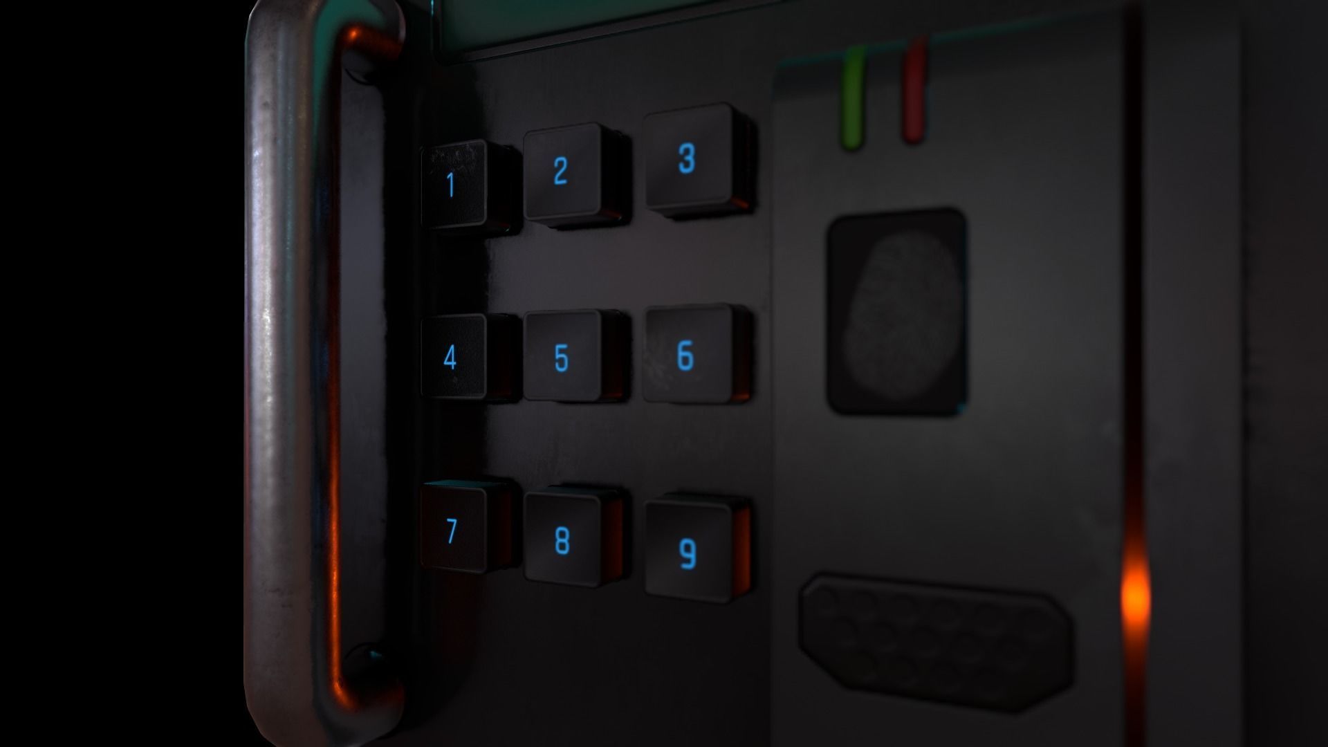 3D model Sci-Fi Codelock Low-poly PBR VR / AR / low-poly | CGTrader