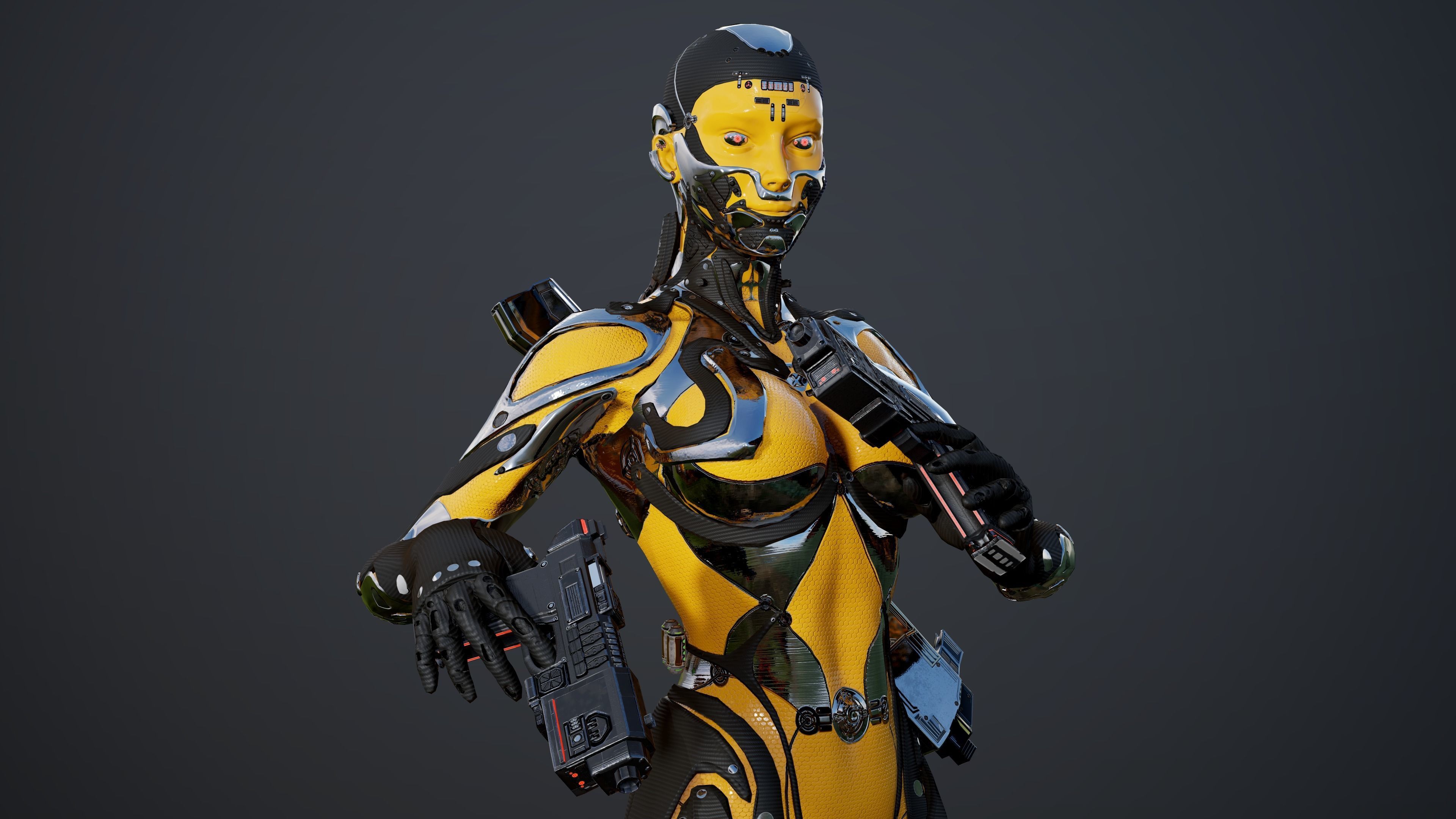 3D model Robot Girl Remake VR / AR / low-poly rigged | CGTrader