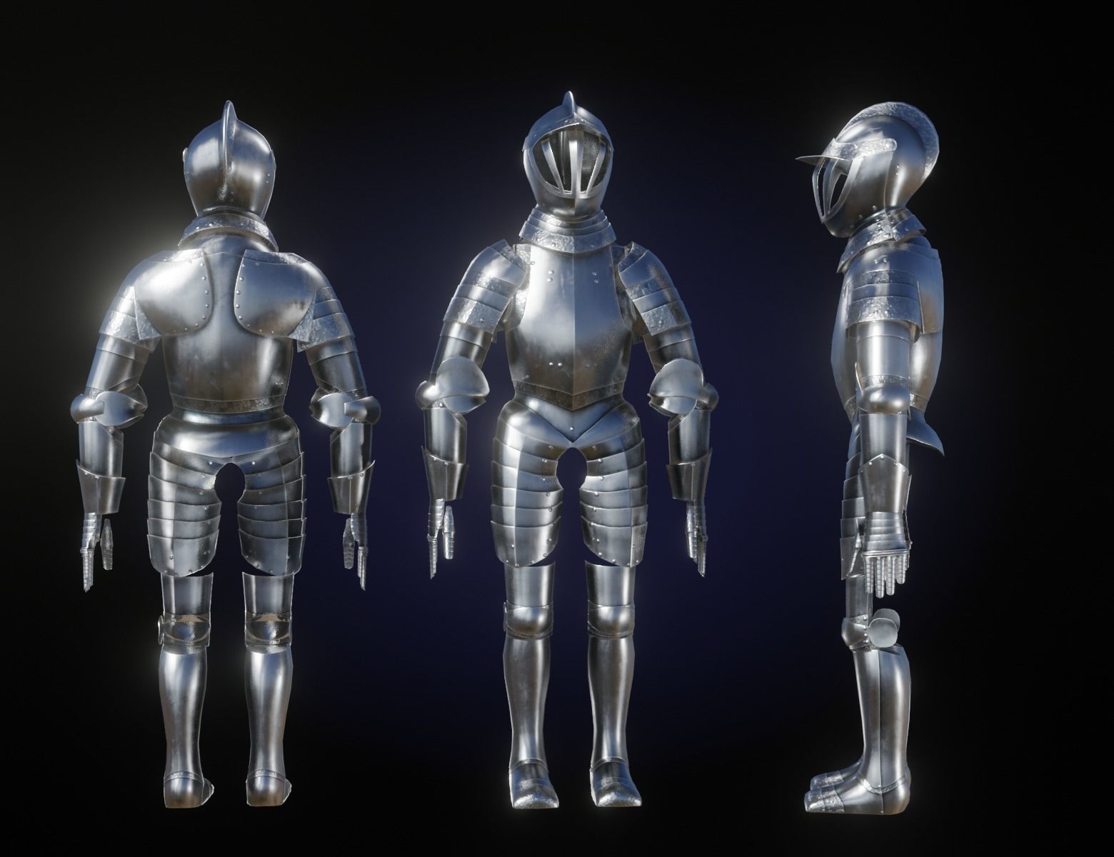 3D model Medieval Knight Armor VR / AR / low-poly | CGTrader