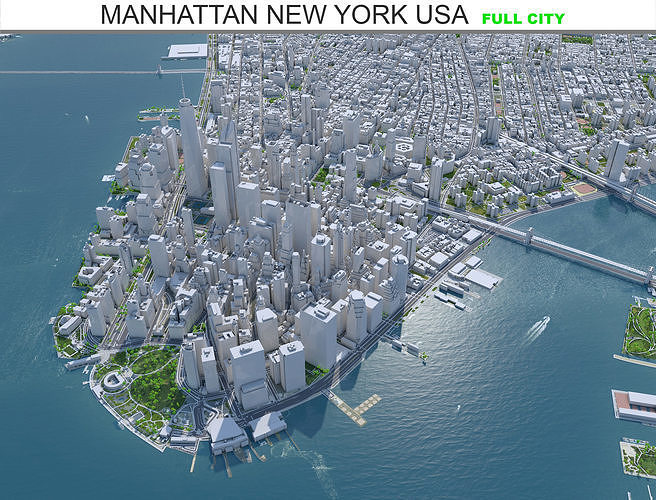 3D model Manhattan in New York USA VR / AR / low-poly | CGTrader