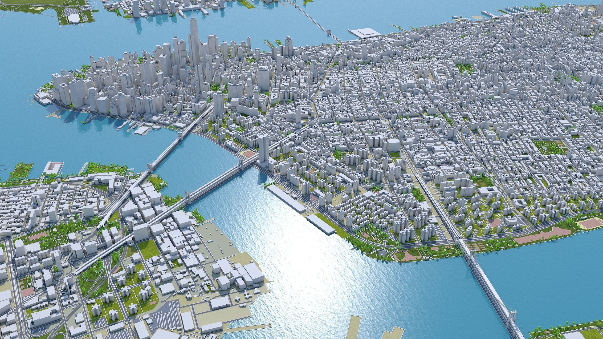 3D model Manhattan in New York USA VR / AR / low-poly | CGTrader