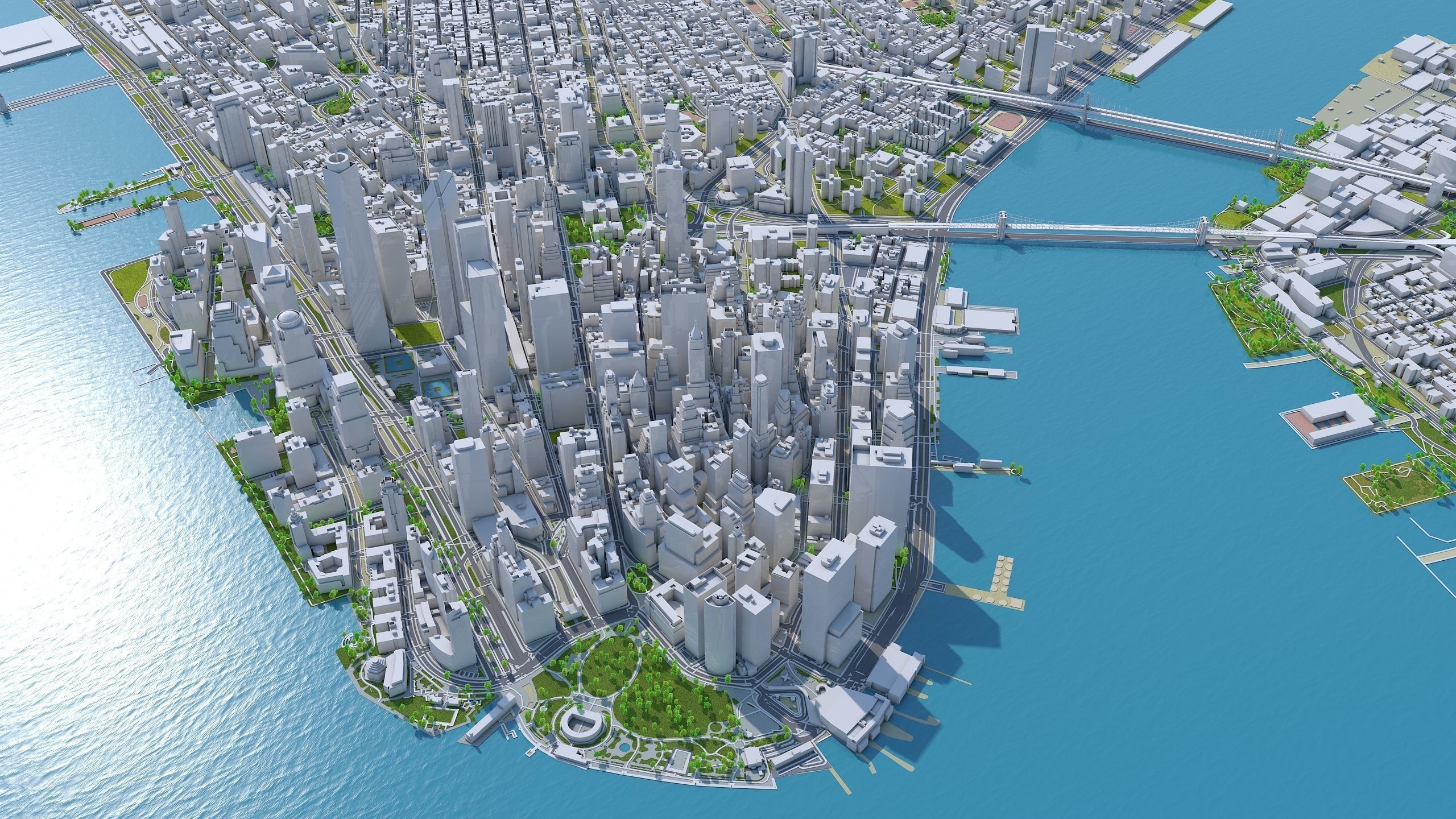 3D model Manhattan in New York USA VR / AR / low-poly | CGTrader