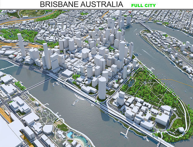 3D model Brisbane City in Australia VR / AR / low-poly | CGTrader