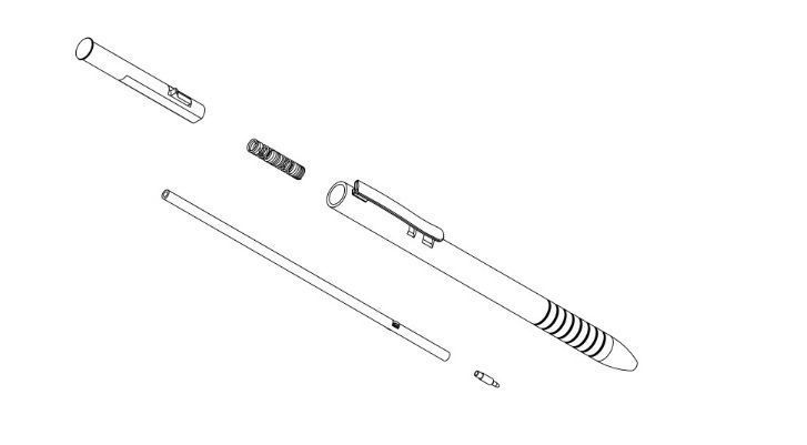 Click ballpoint pen with spring 3D model 3D printable | CGTrader
