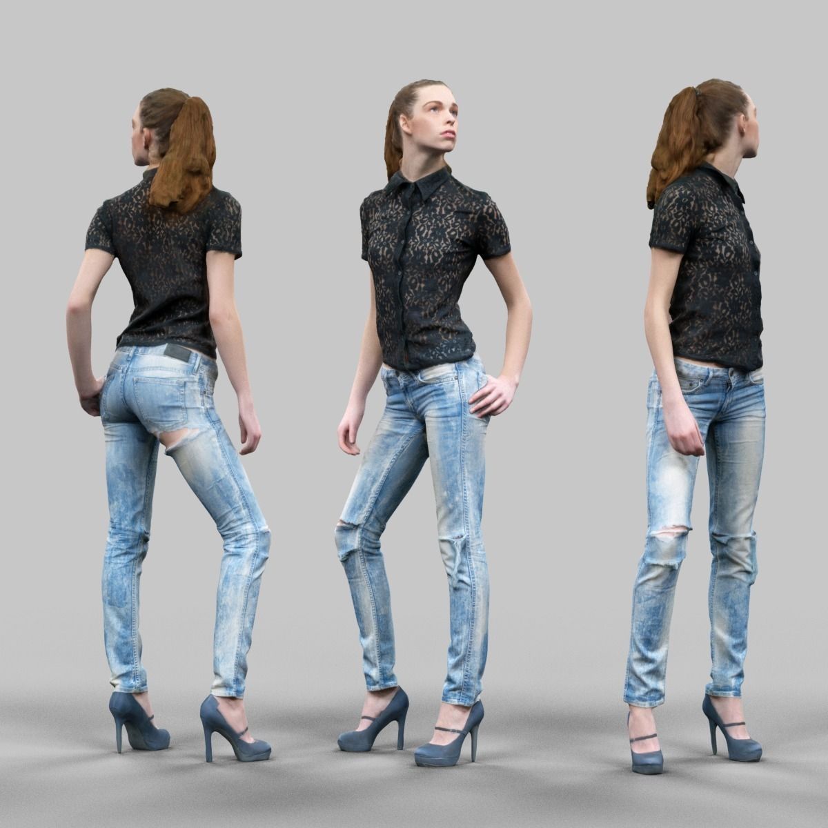 3D model 6 Realistic Female Characters Vol 8 VR / AR / low-poly | CGTrader