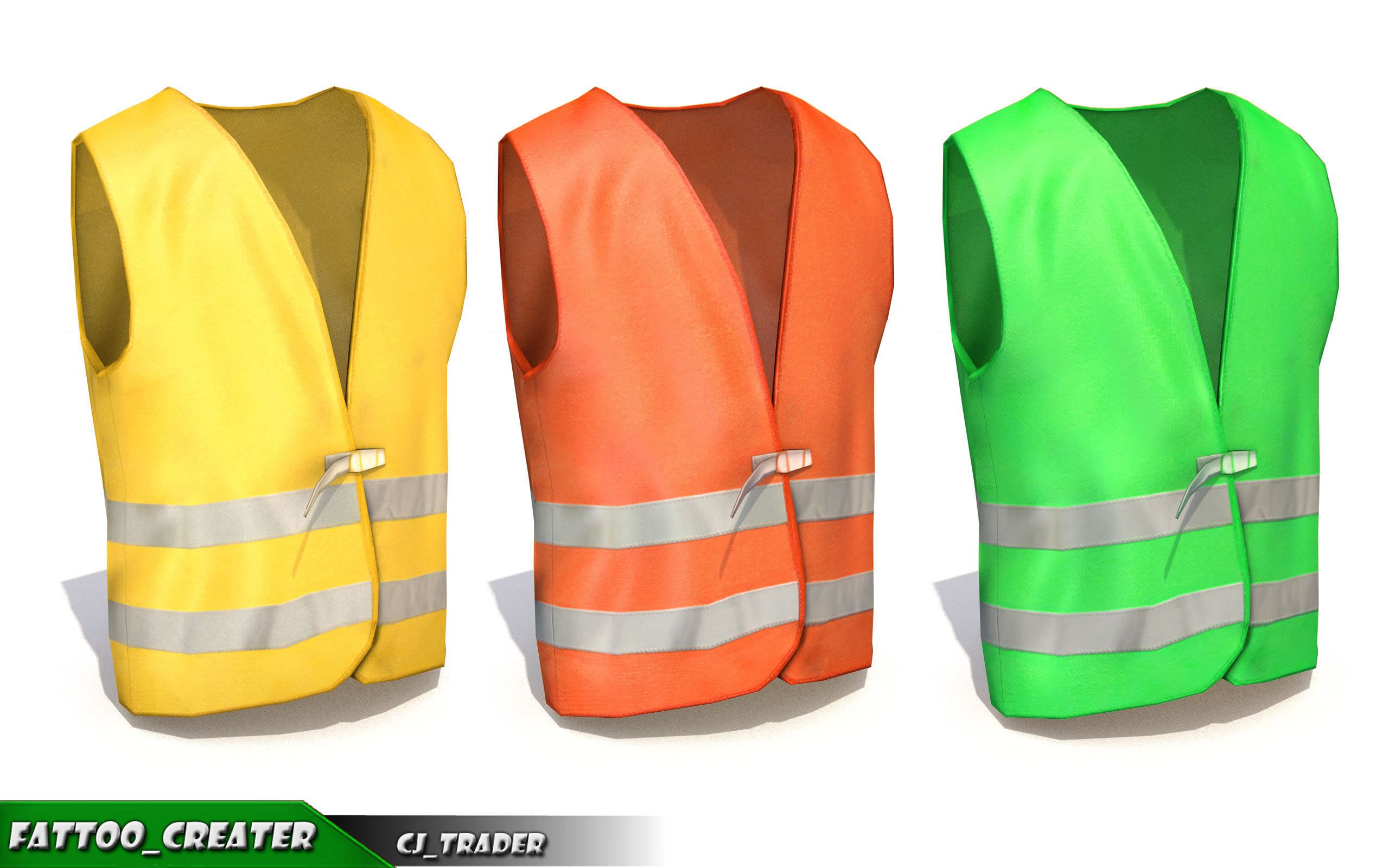 Worker Vest Collection Pack Lowpoly 3D model | CGTrader