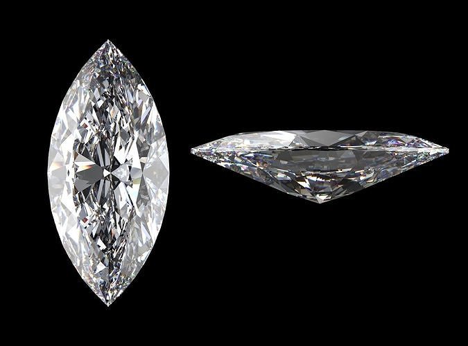 Marquise Cut Diamond - All Sizes 3D model | CGTrader