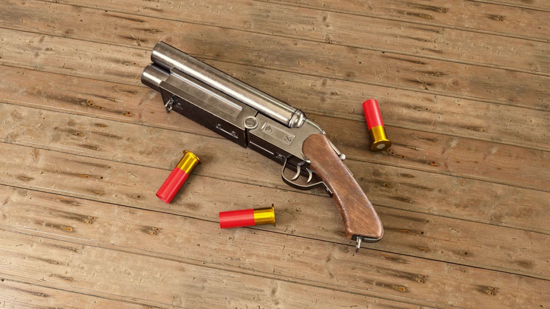 3D model Triple Barrel Shotgun VR / AR / low-poly | CGTrader