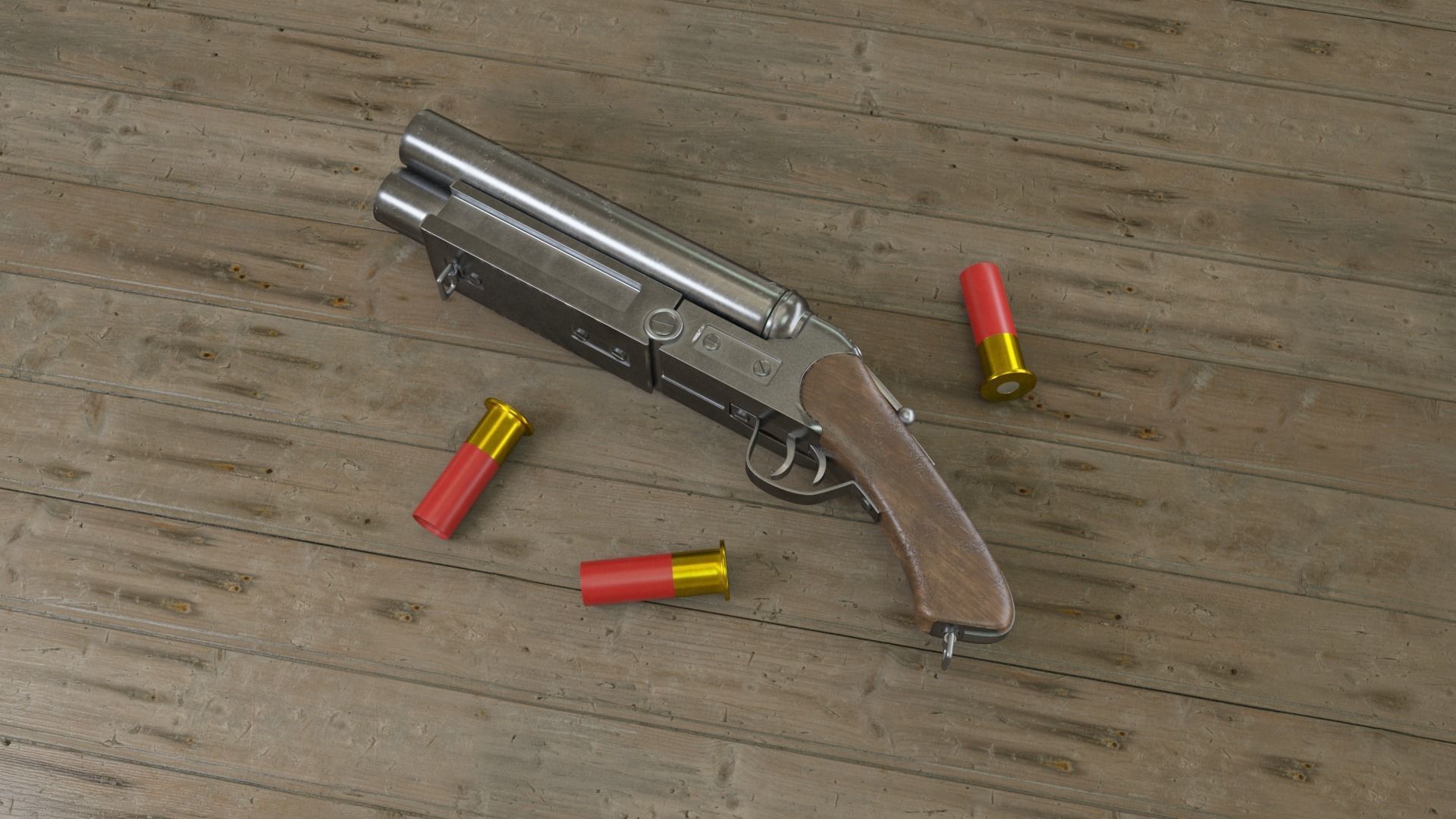 3D model Triple Barrel Shotgun VR / AR / low-poly | CGTrader