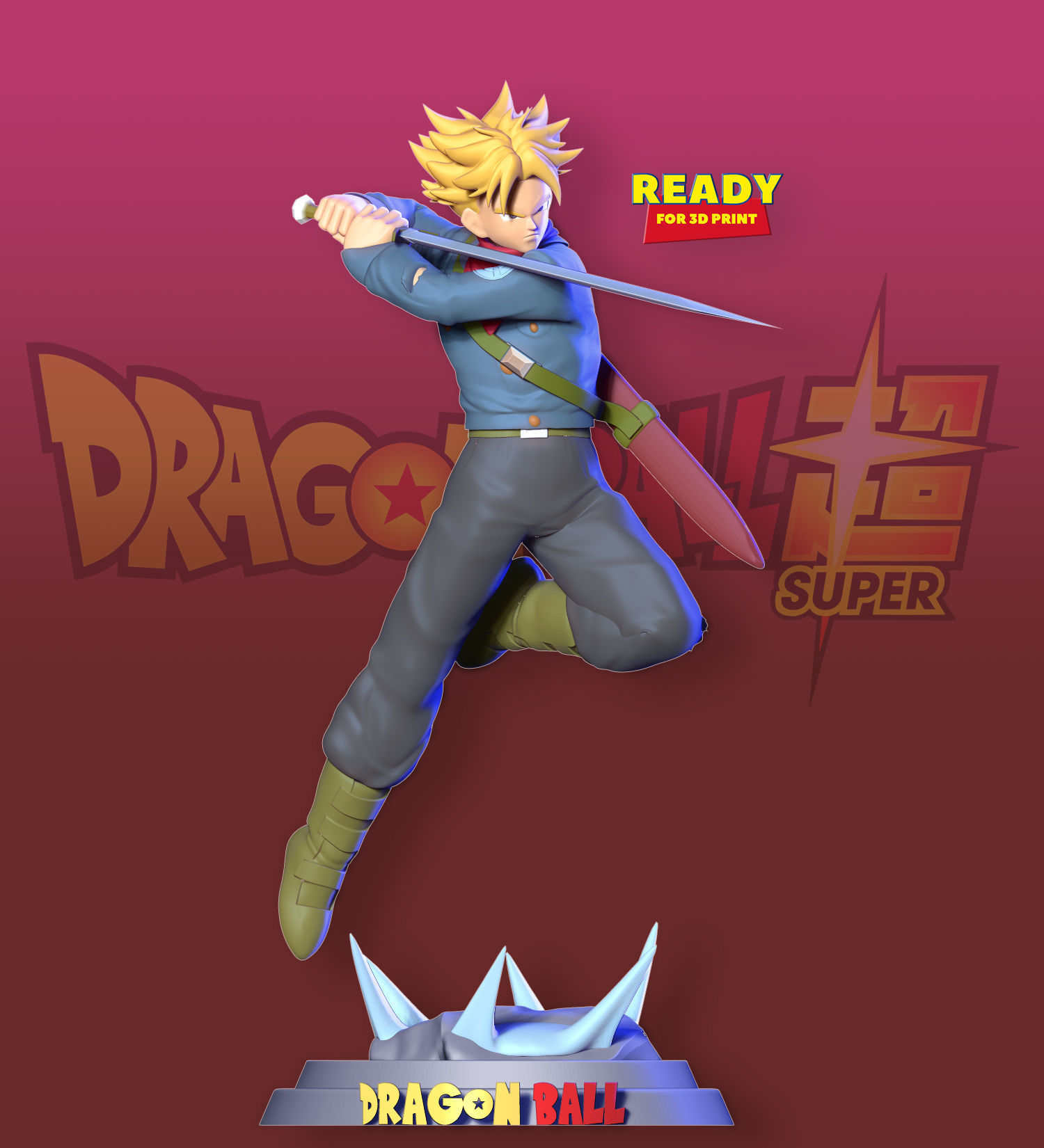 Future Trunks - Dragon Ball Fanart 3D model 3D printable | CGTrader
