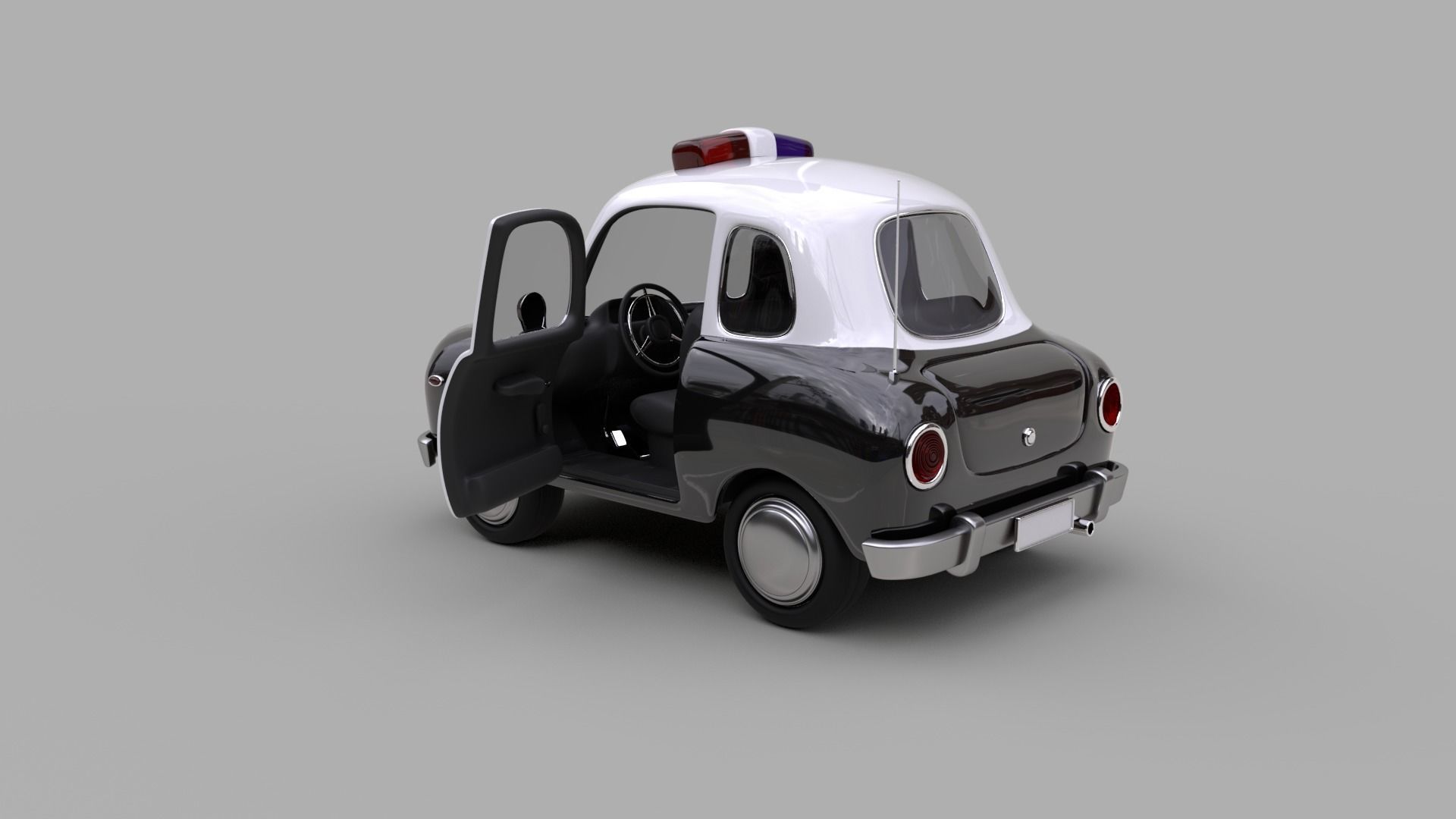 Cartoon Police Car Rig 3D model rigged | CGTrader