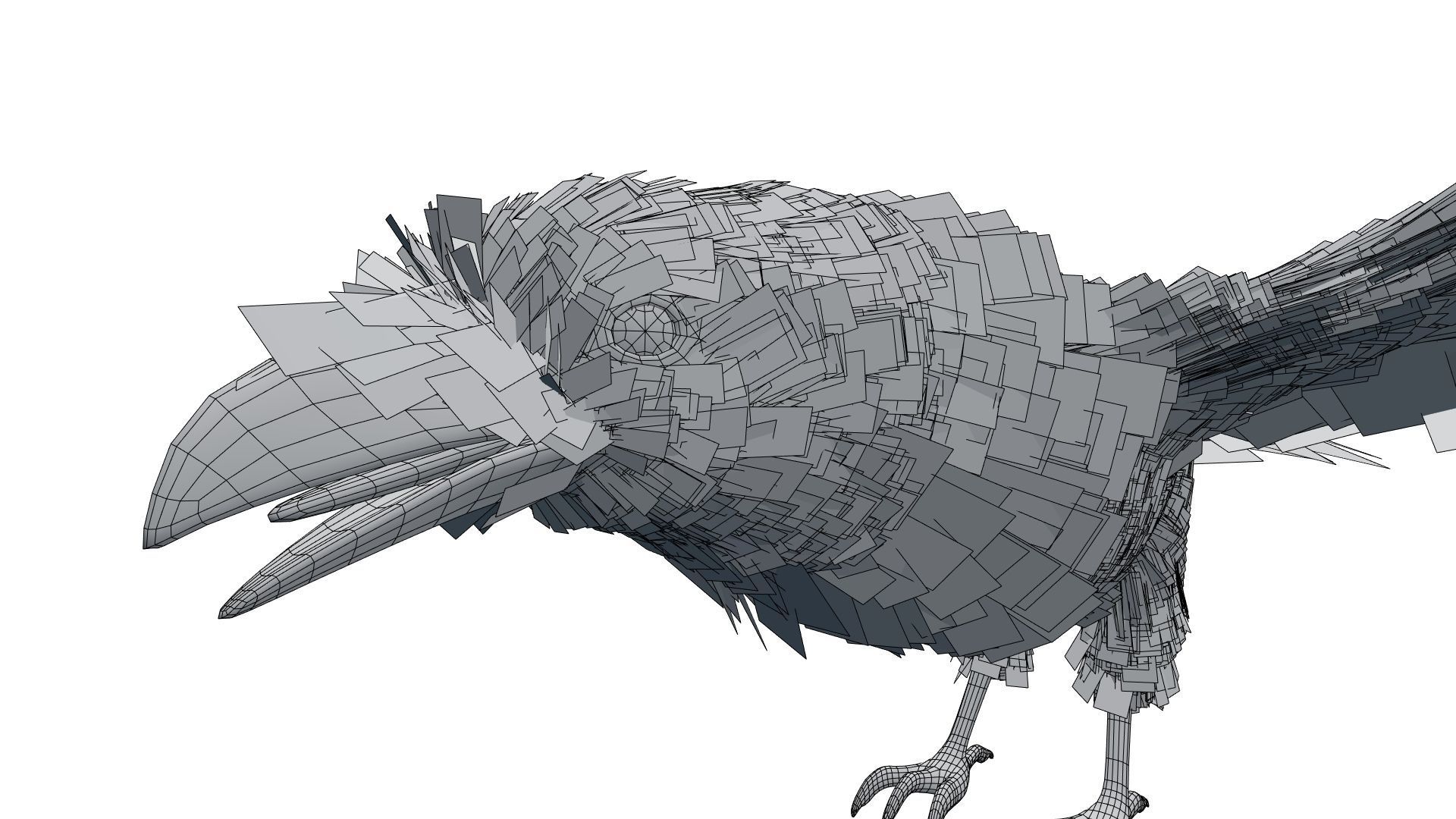 3D model Animated Low Poly Raven Model With PBR Materials VR / AR / low ...