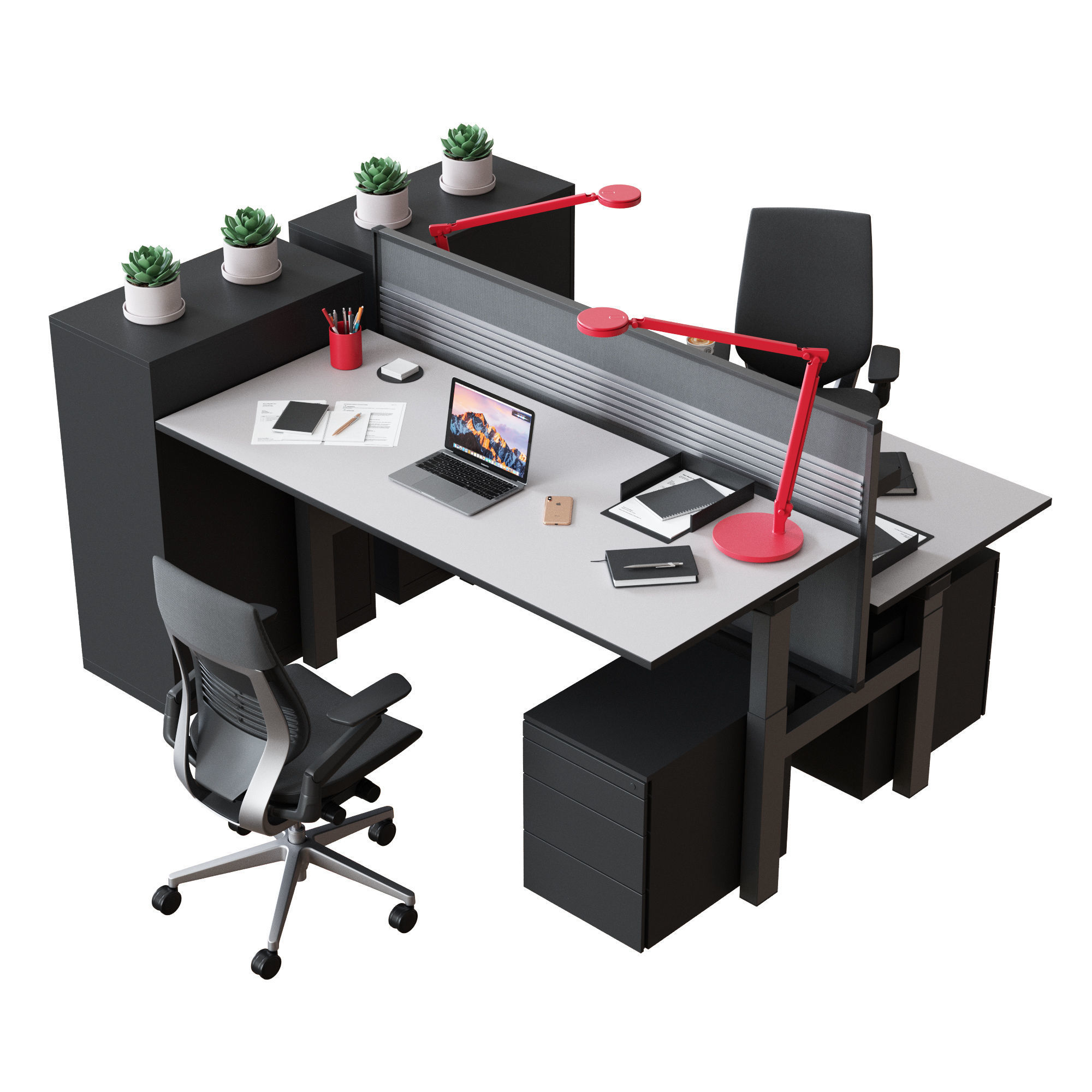 Steelcase - Office Table Ology Bench Work Space 3D model | CGTrader