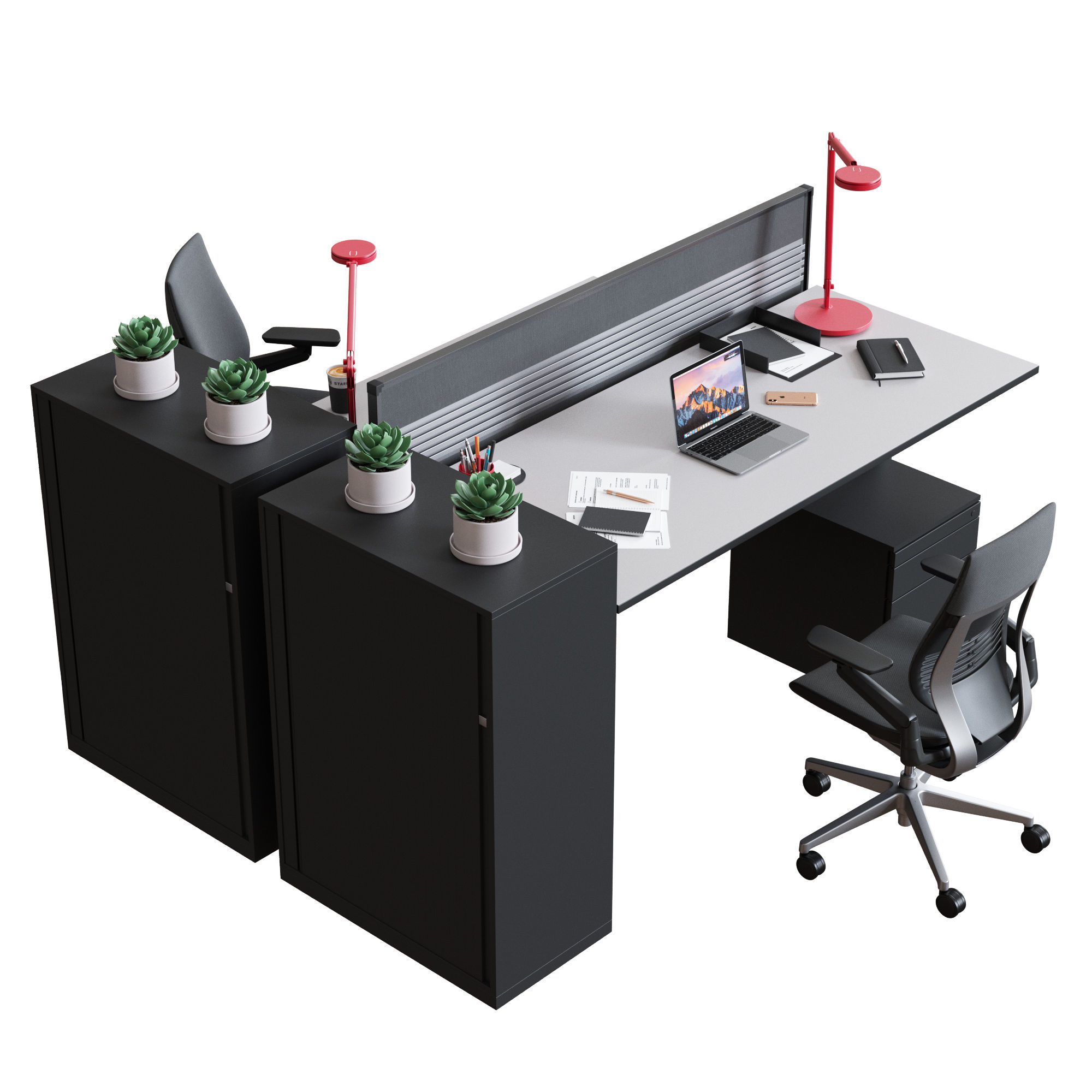 Steelcase - Office Table Ology Bench Work Space 3D model | CGTrader