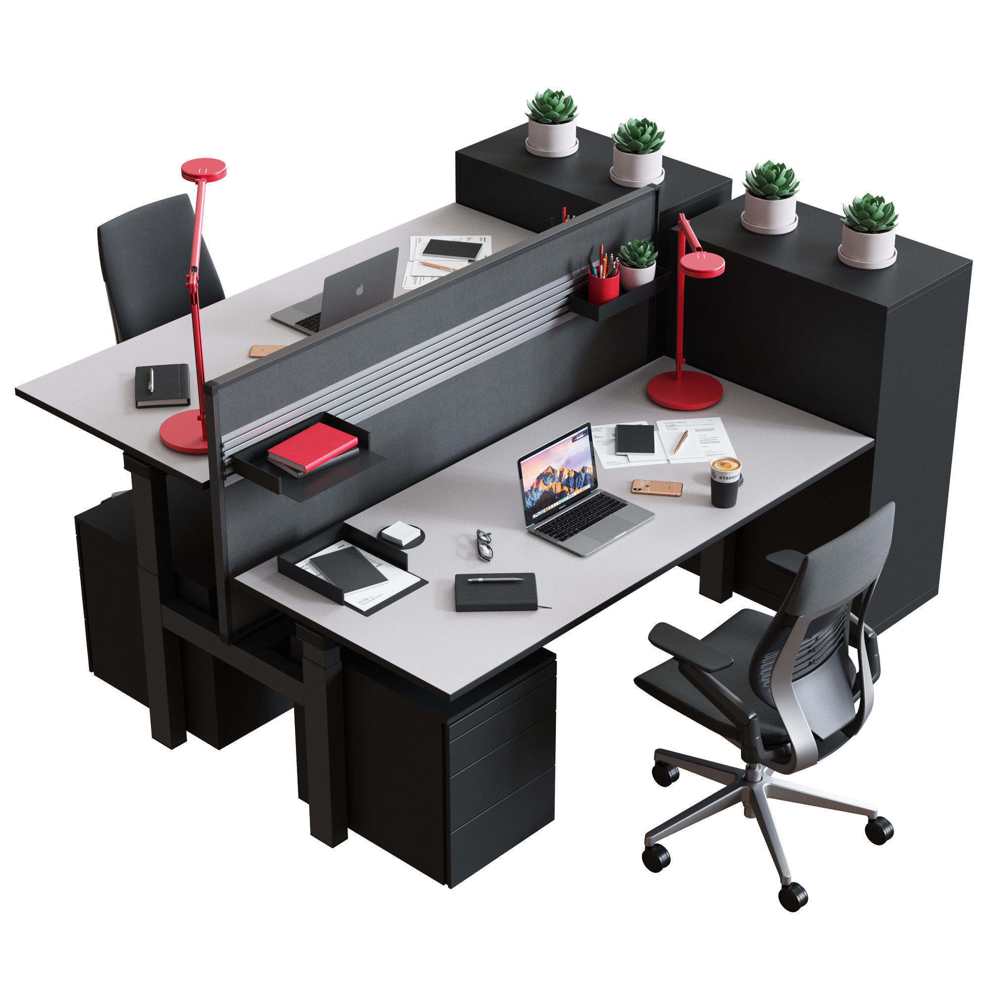 Steelcase - Office Table Ology Bench Work Space 3D model | CGTrader