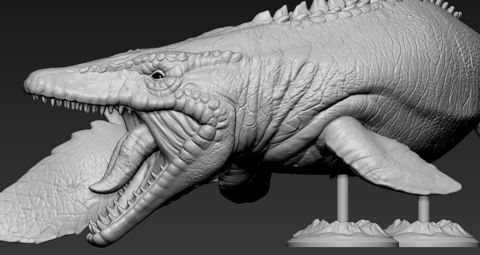 Mosasaurus pair of fish 3D model 3D printable | CGTrader