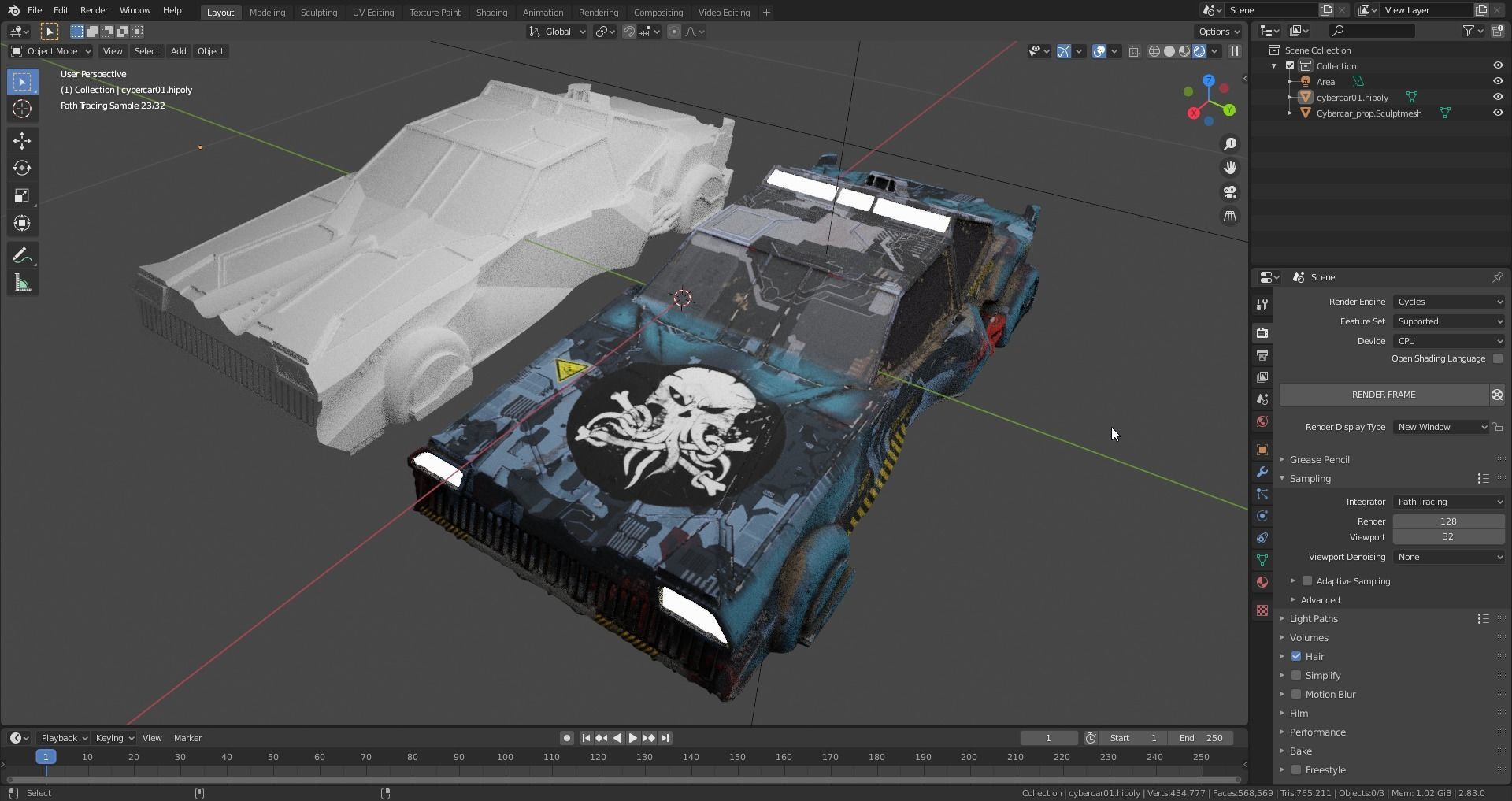 Cybercar prop car 3D model | CGTrader
