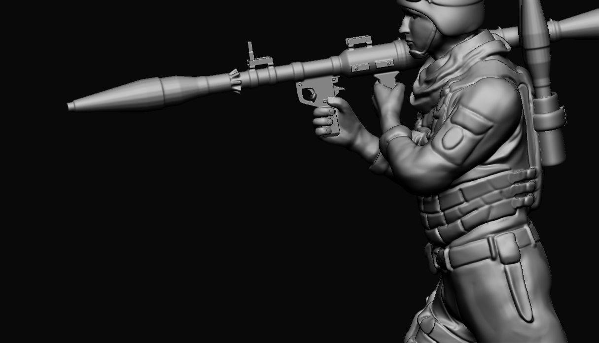 good luck soldier with a grenade launcher 3D model 3D printable | CGTrader