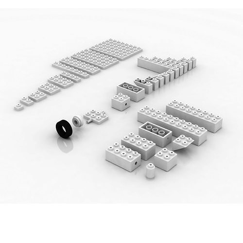 childrens brick blocks 3D model | CGTrader