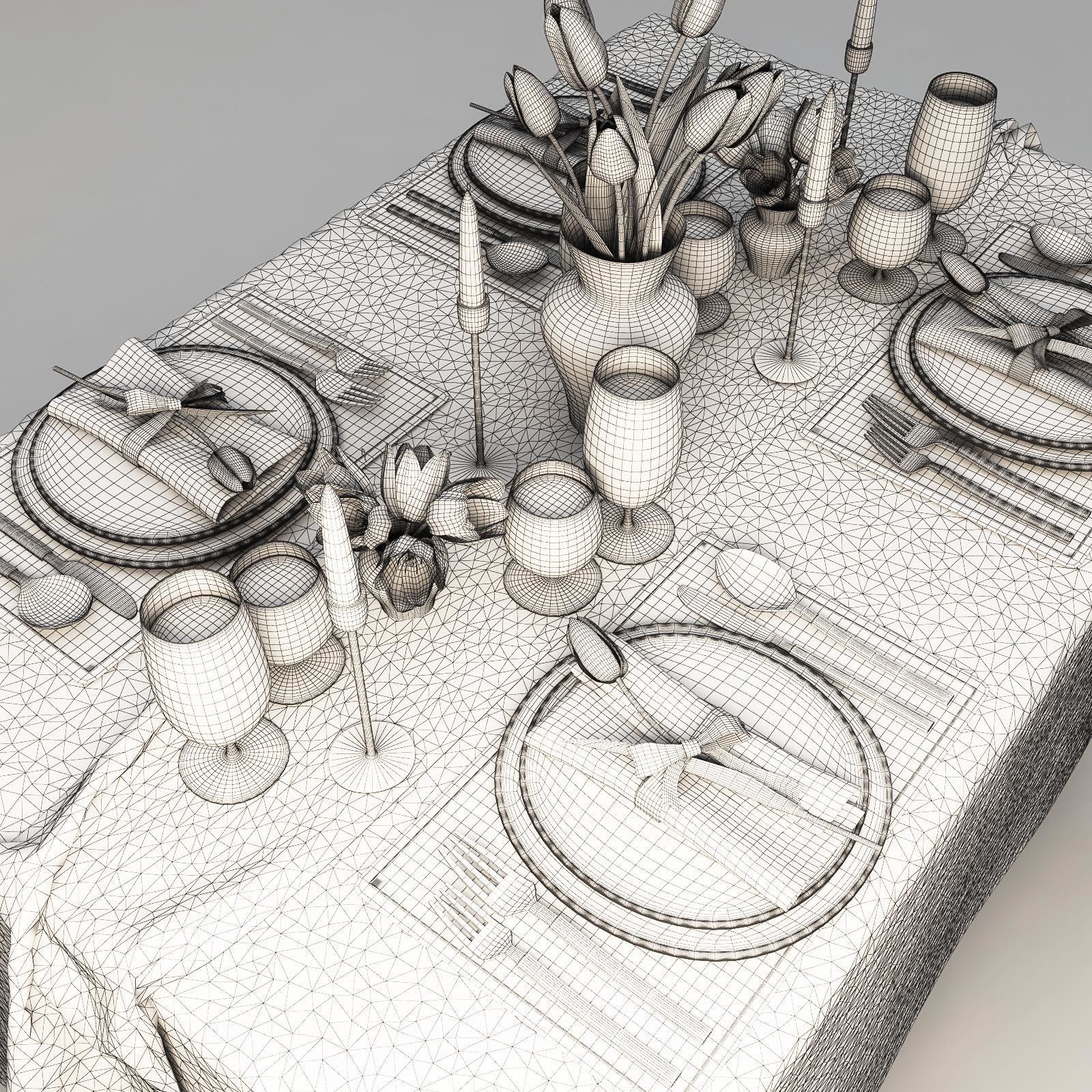 Table setting 3D model | CGTrader