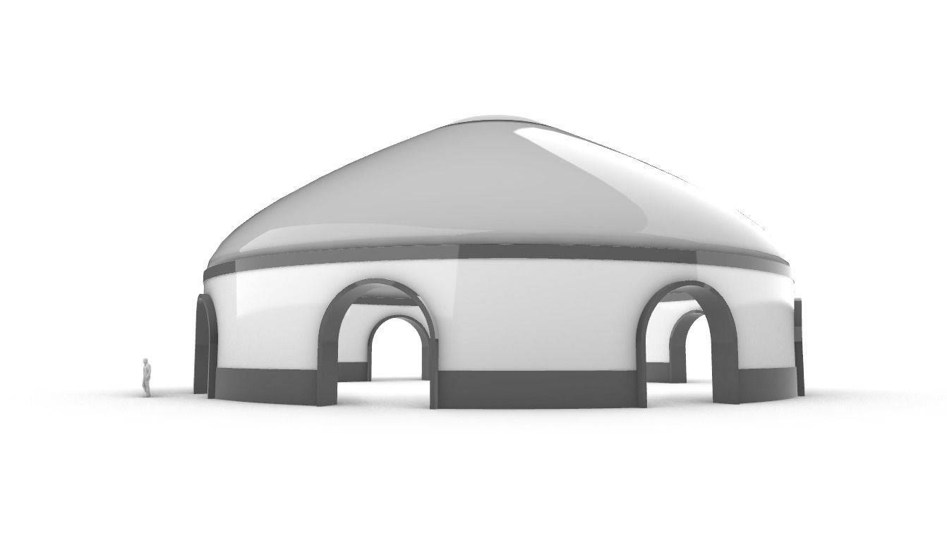 Dome Pavilion with Solid Dome with Top Opening v1 3D model | CGTrader
