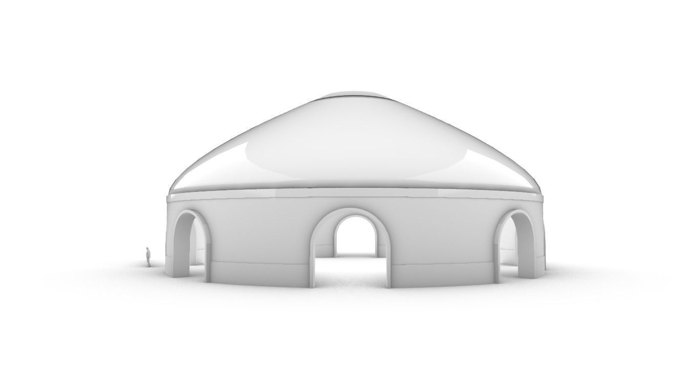 Dome Pavilion with Solid Dome with Top Opening v1 3D model | CGTrader