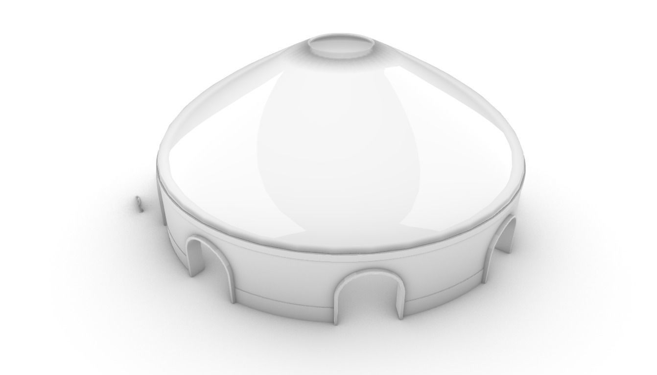 Dome Pavilion with Solid Dome with Top Opening v1 3D model | CGTrader